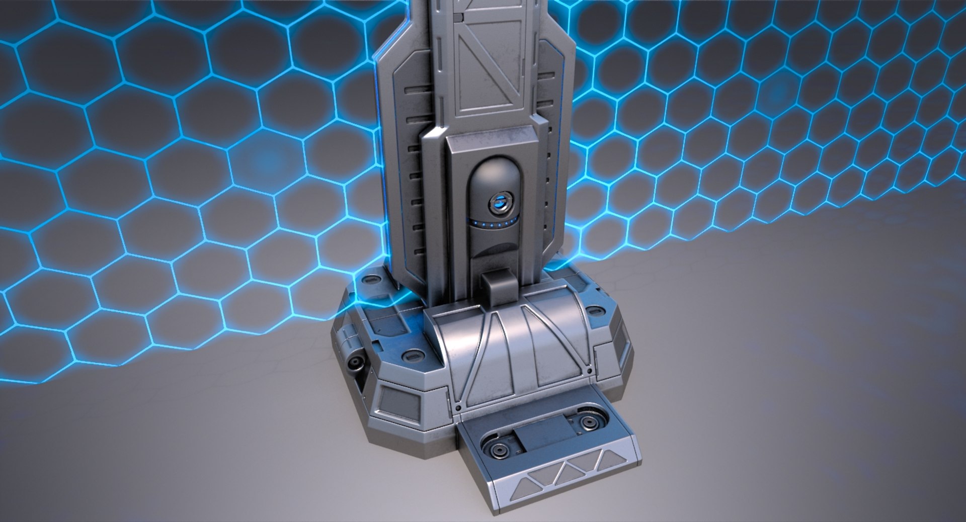 3D Sci-fi Power Fence Model - TurboSquid 1167401