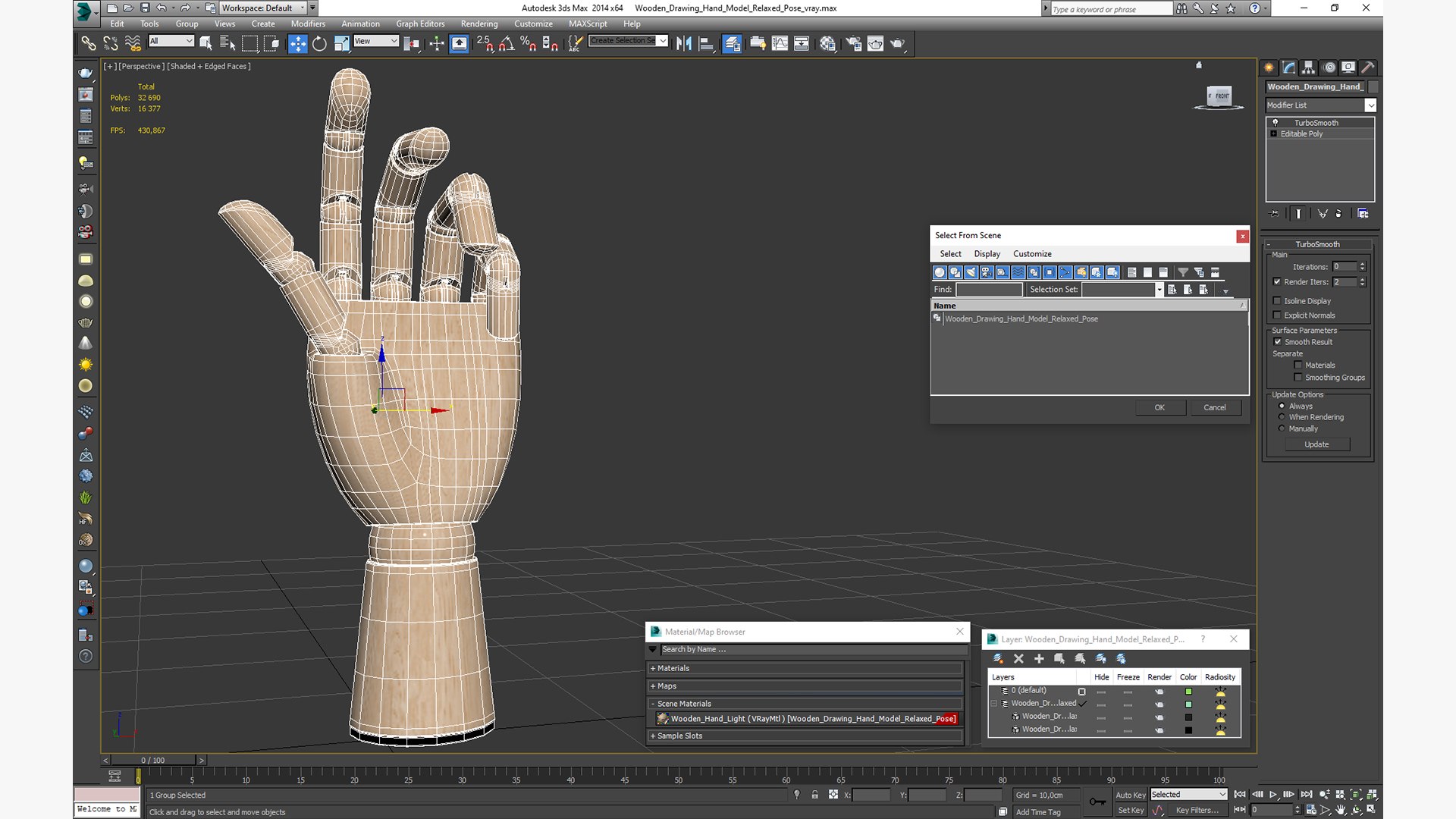Wooden Drawing Hand Model Relaxed Pose Model - TurboSquid 1991647