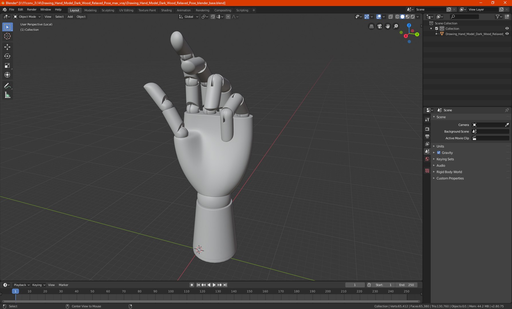 Wooden Drawing Hand Model Relaxed Pose Model - TurboSquid 1991647