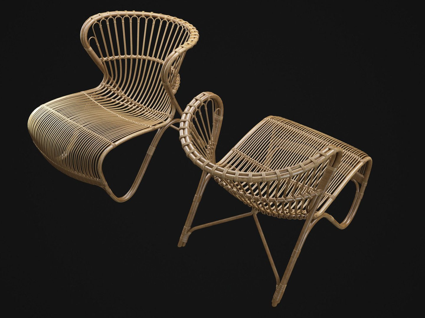 Fox-rattan-lounge-chair 3d Model