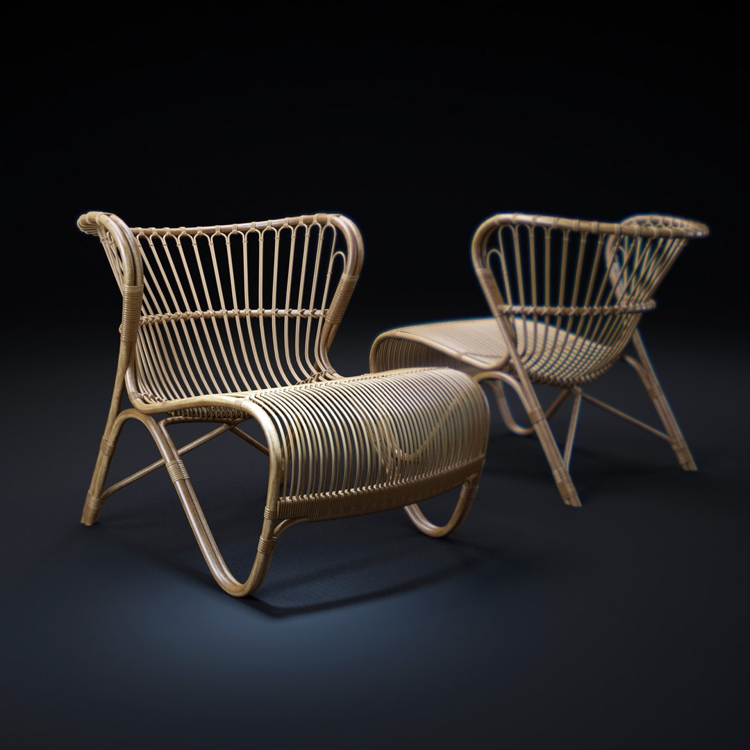 Fox-rattan-lounge-chair 3d Model