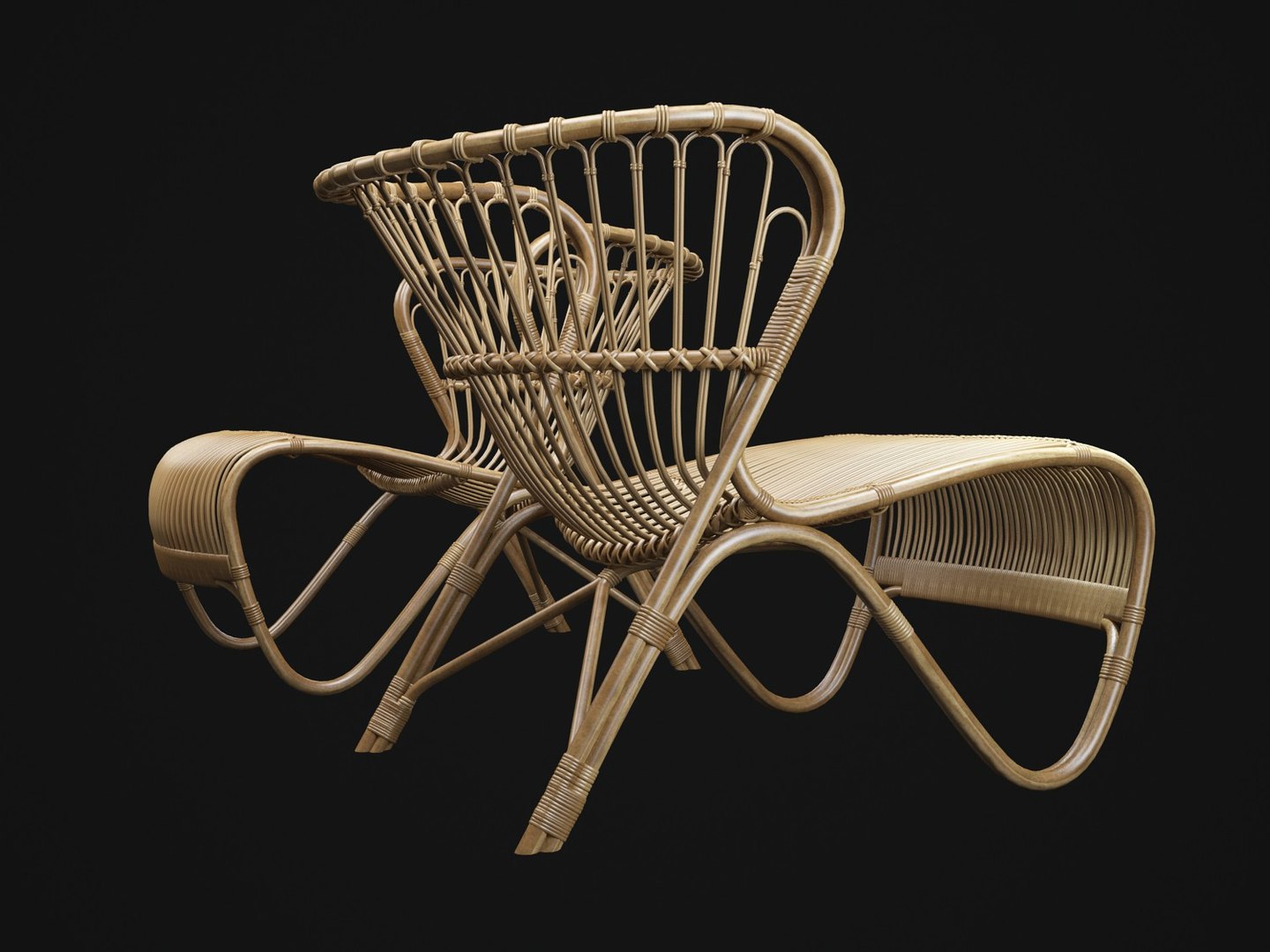 Fox-rattan-lounge-chair 3d Model