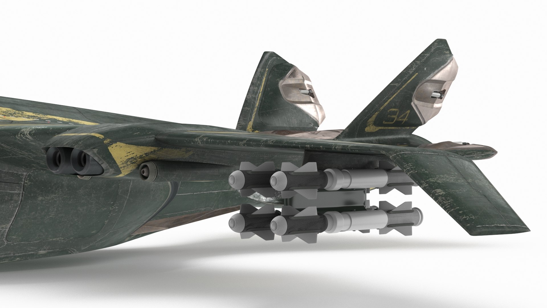 Futuristic Damaged Fighter Aircraft 3D Model - TurboSquid 2299958