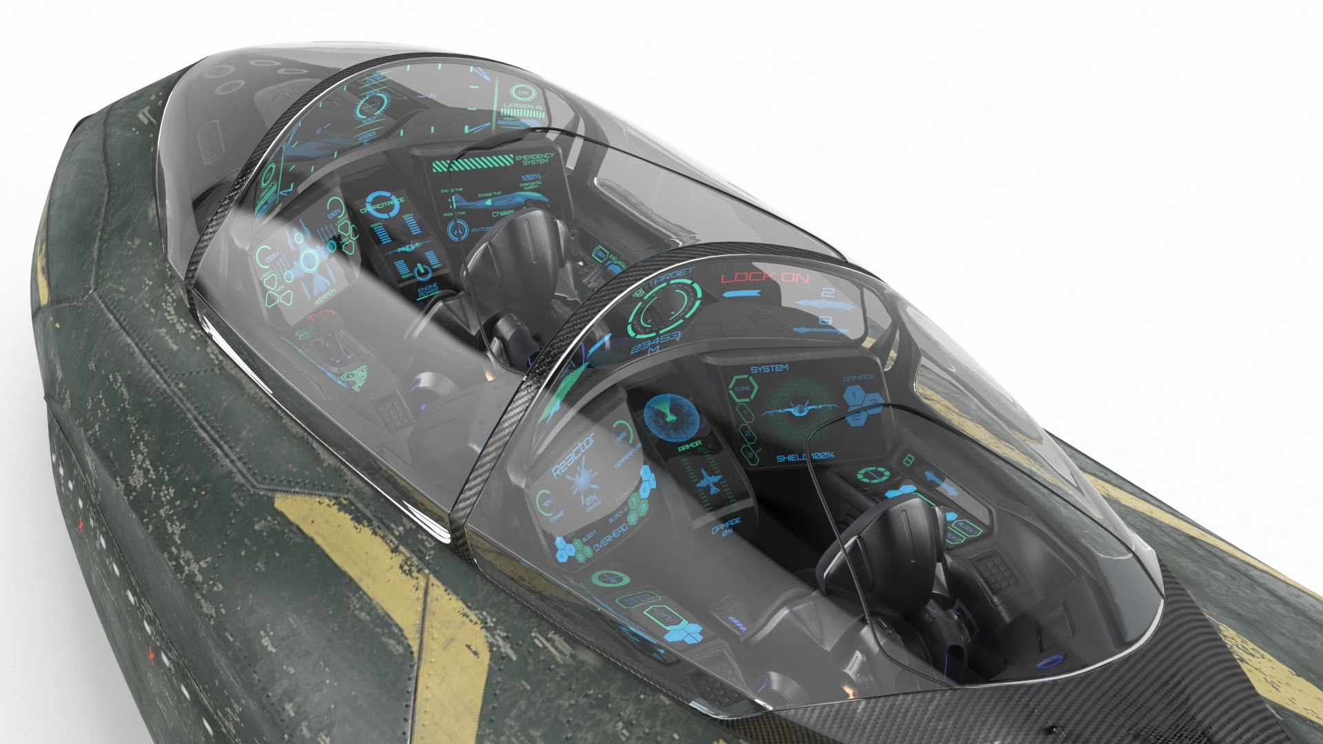 Futuristic Damaged Fighter Aircraft 3D Model - TurboSquid 2299958