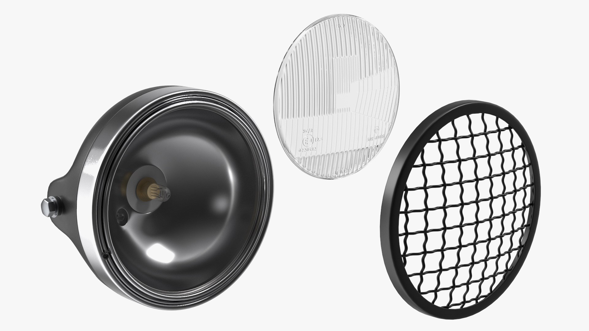 3D Motorcycle Headlight White With Mesh Grill - TurboSquid 2270157