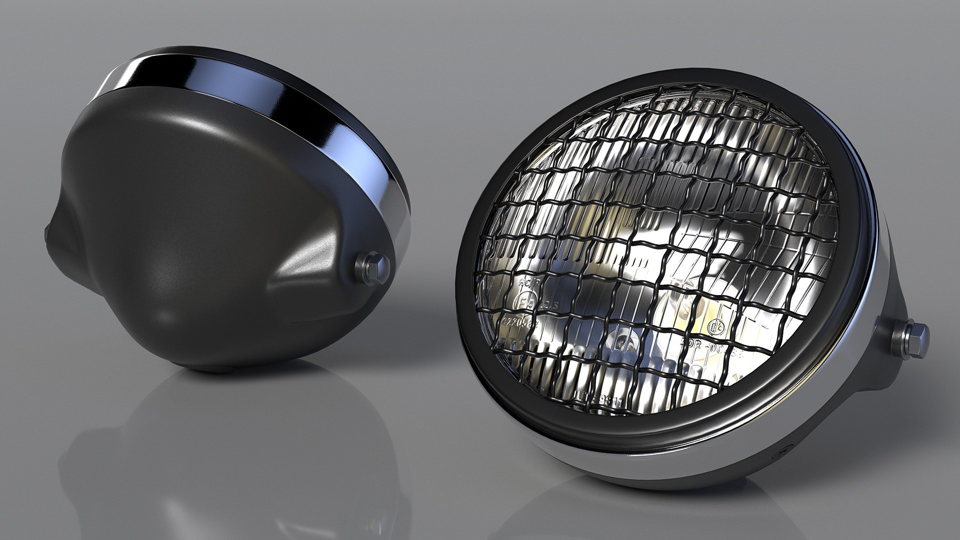3D Motorcycle Headlight White With Mesh Grill - TurboSquid 2270157