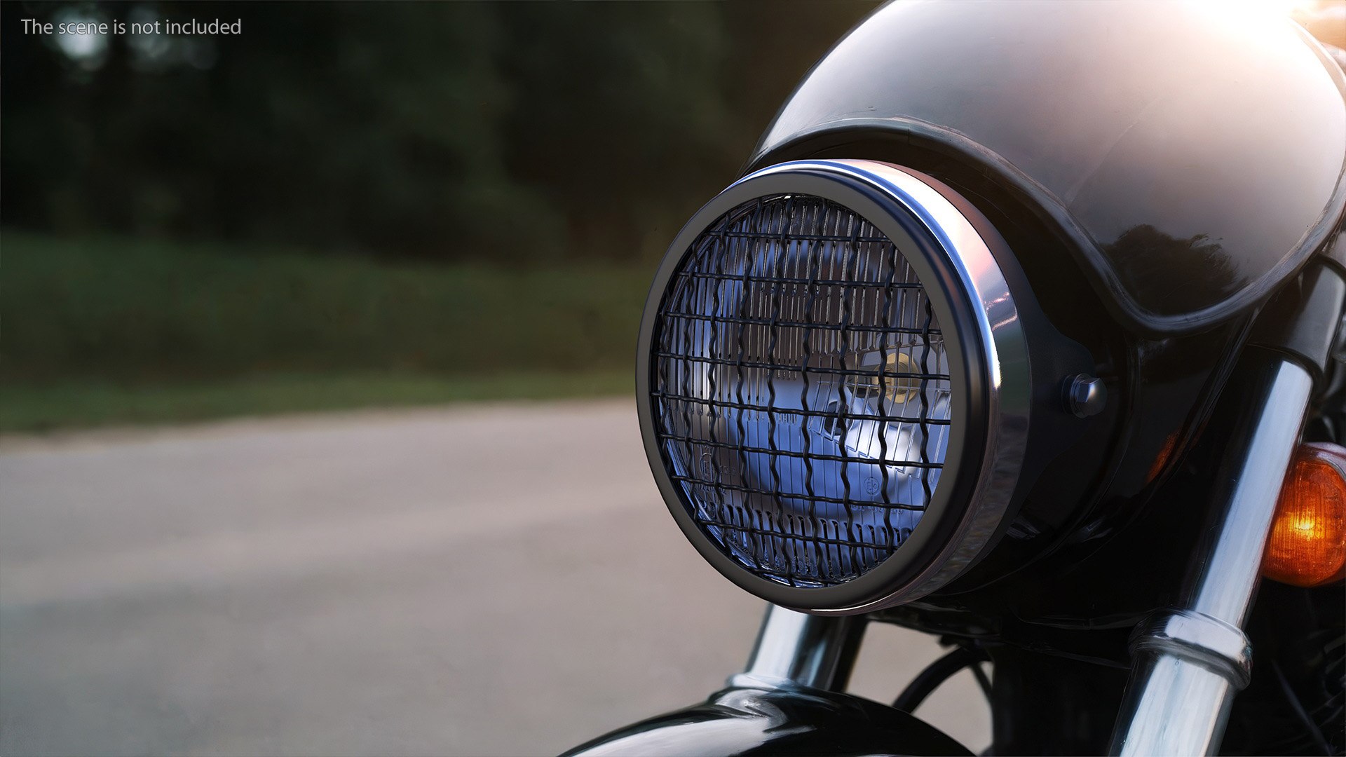 3D Motorcycle Headlight White With Mesh Grill - TurboSquid 2270157