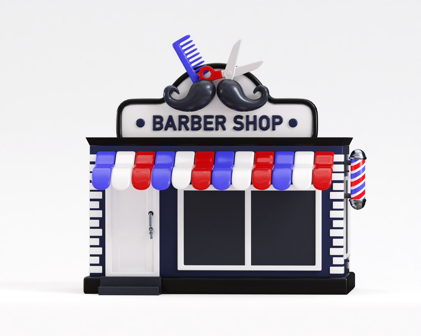 Cartoon Barber Shop 3D Model 3D Model - TurboSquid 2470110