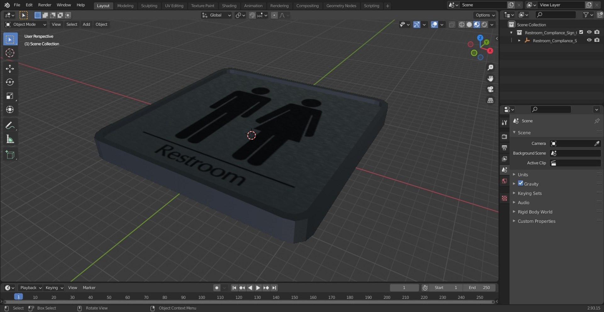 Restroom Compliance Sign 3D model - TurboSquid 2037614