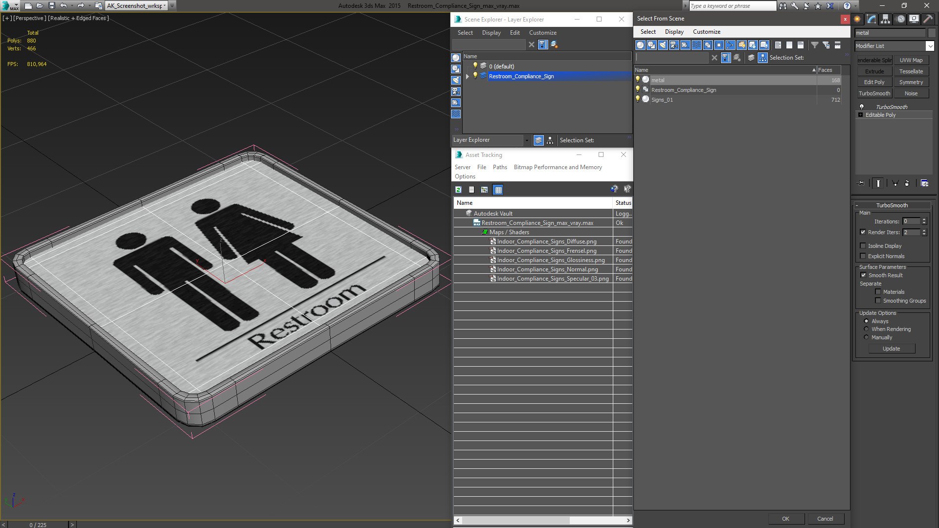 Restroom Compliance Sign 3D model - TurboSquid 2037614