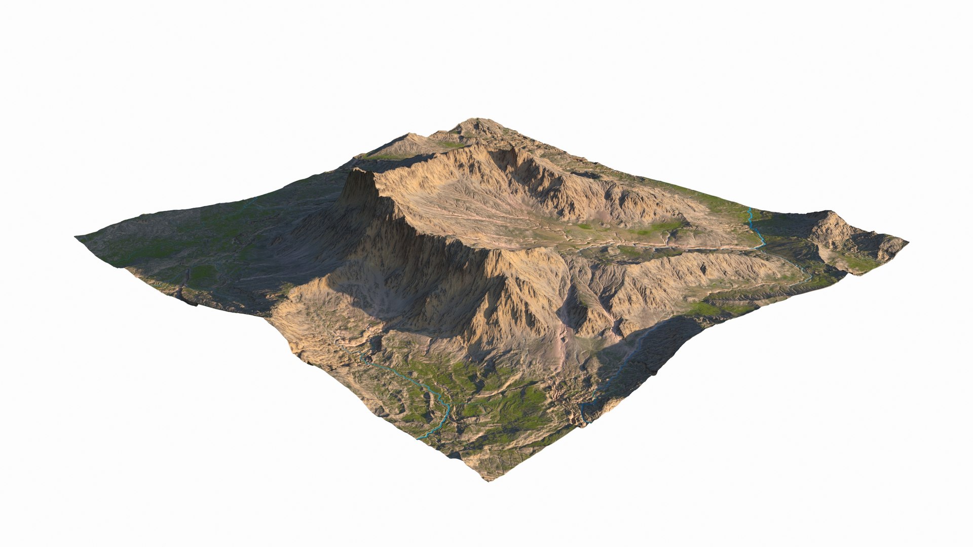 3D Amphiteatre Shaped Mountain - TurboSquid 2168140