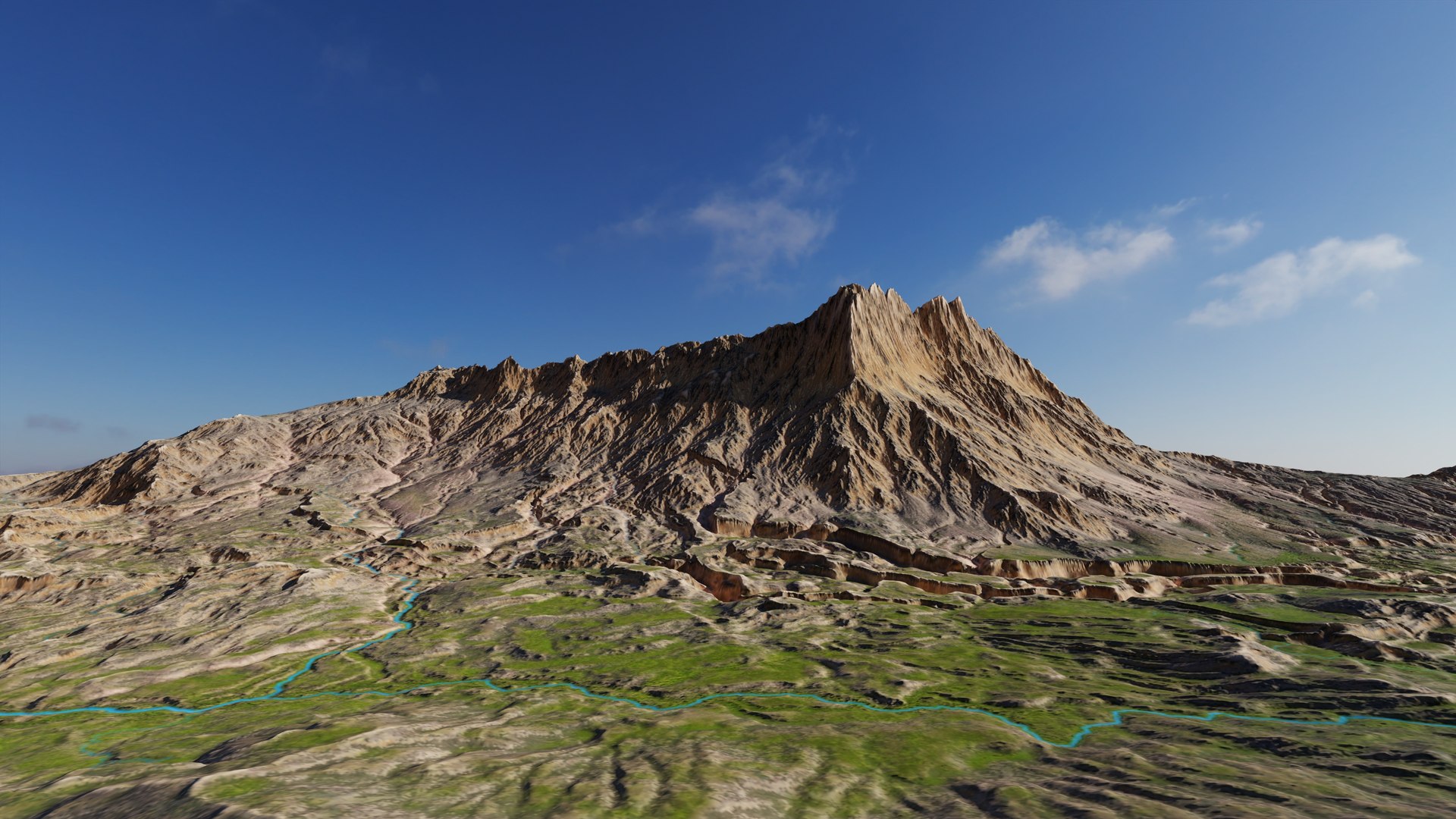 3D Amphiteatre Shaped Mountain - TurboSquid 2168140