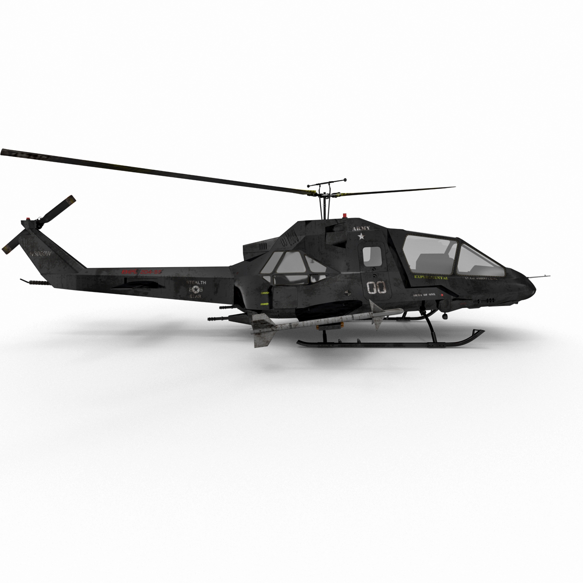 3d model stealth helicopter 2