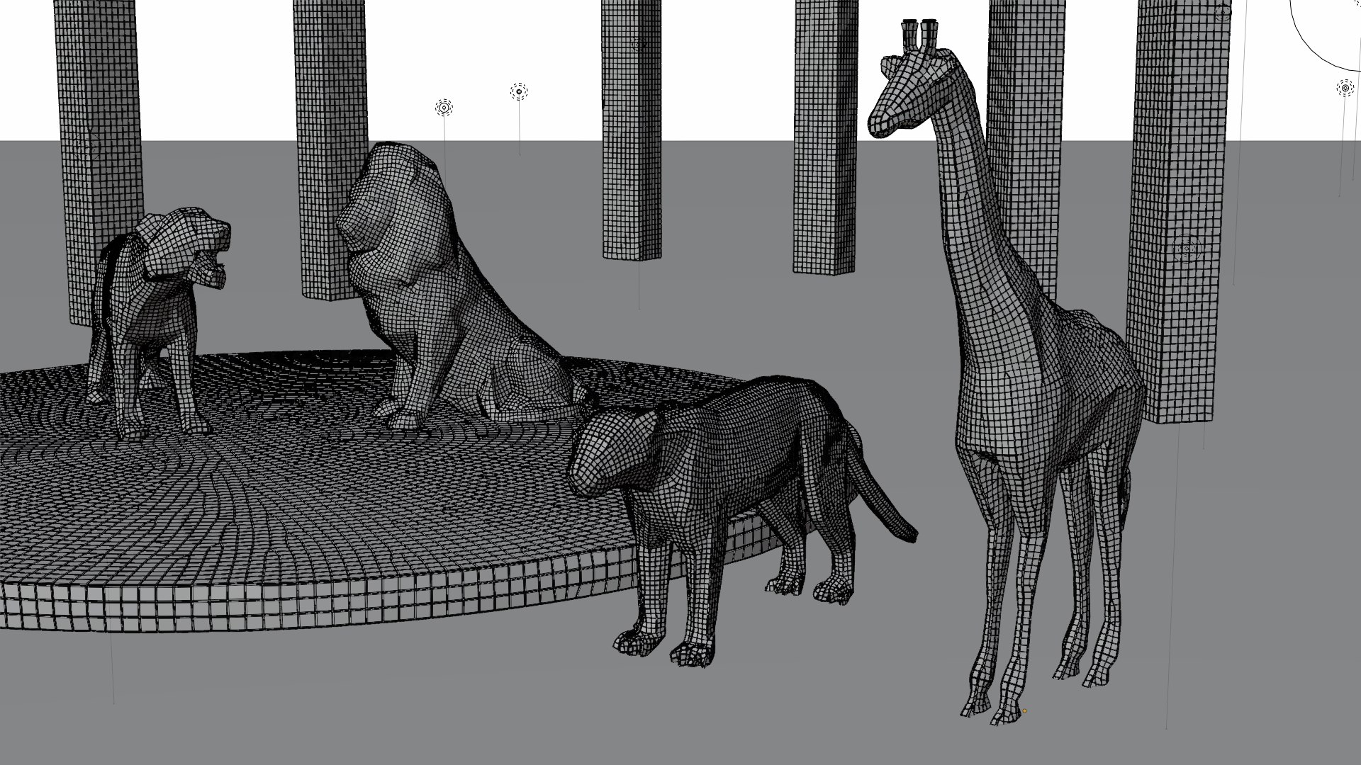 4 disco animals 3D model - TurboSquid 2099109