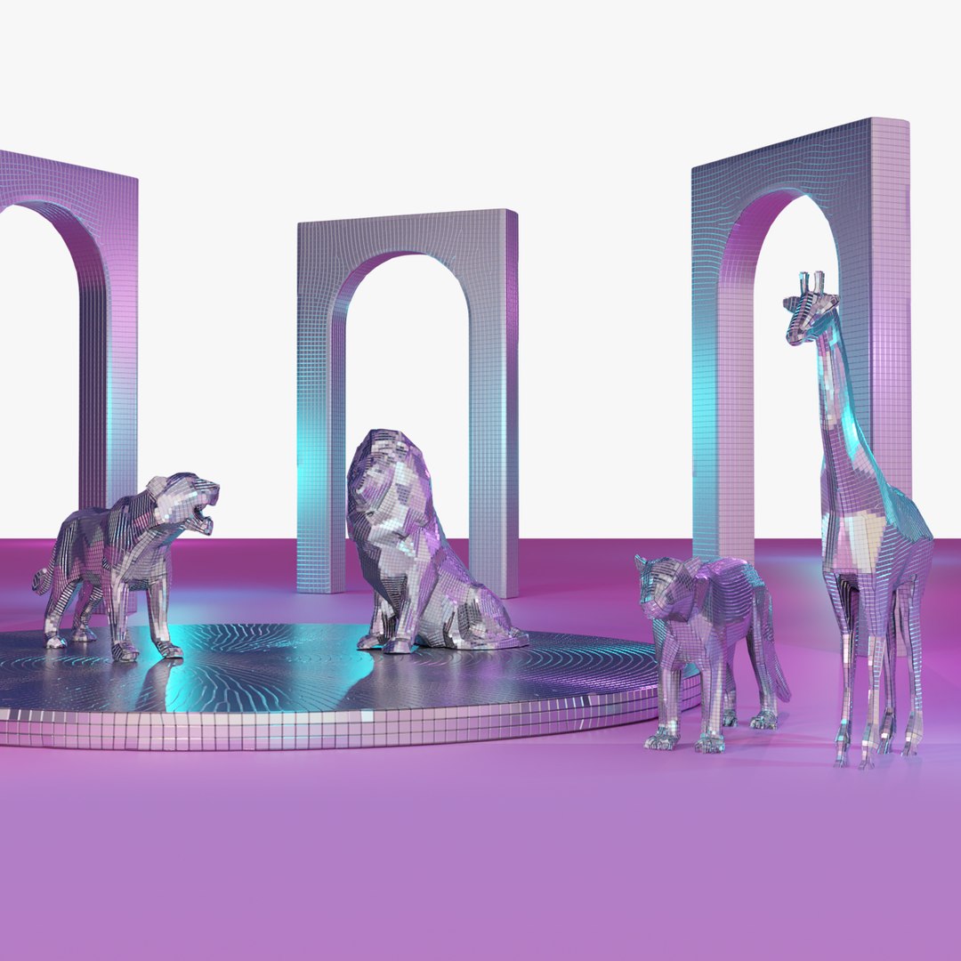 4 disco animals 3D model - TurboSquid 2099109