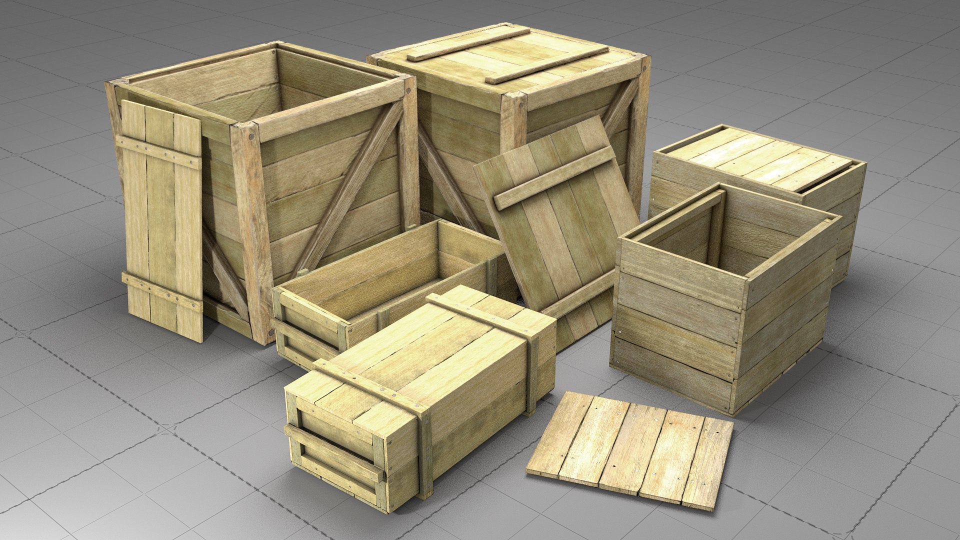 Wooden boxes 3D model - TurboSquid 1251181