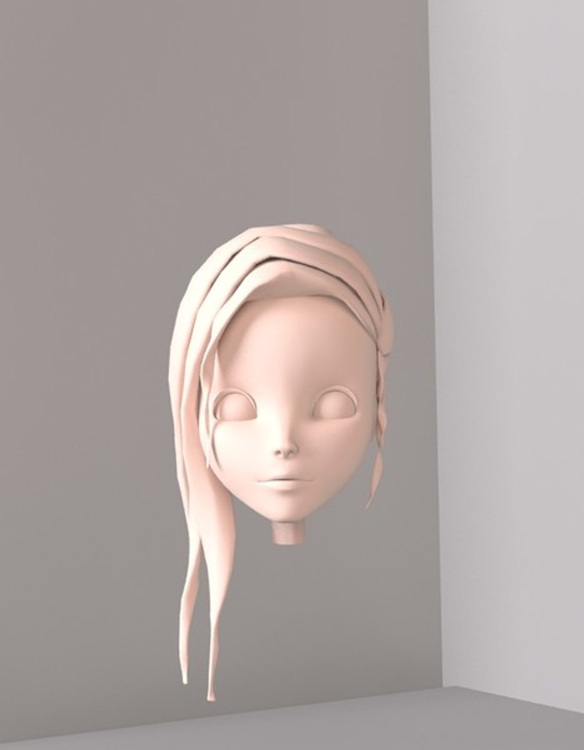3d Girl Woman Head Animation Model