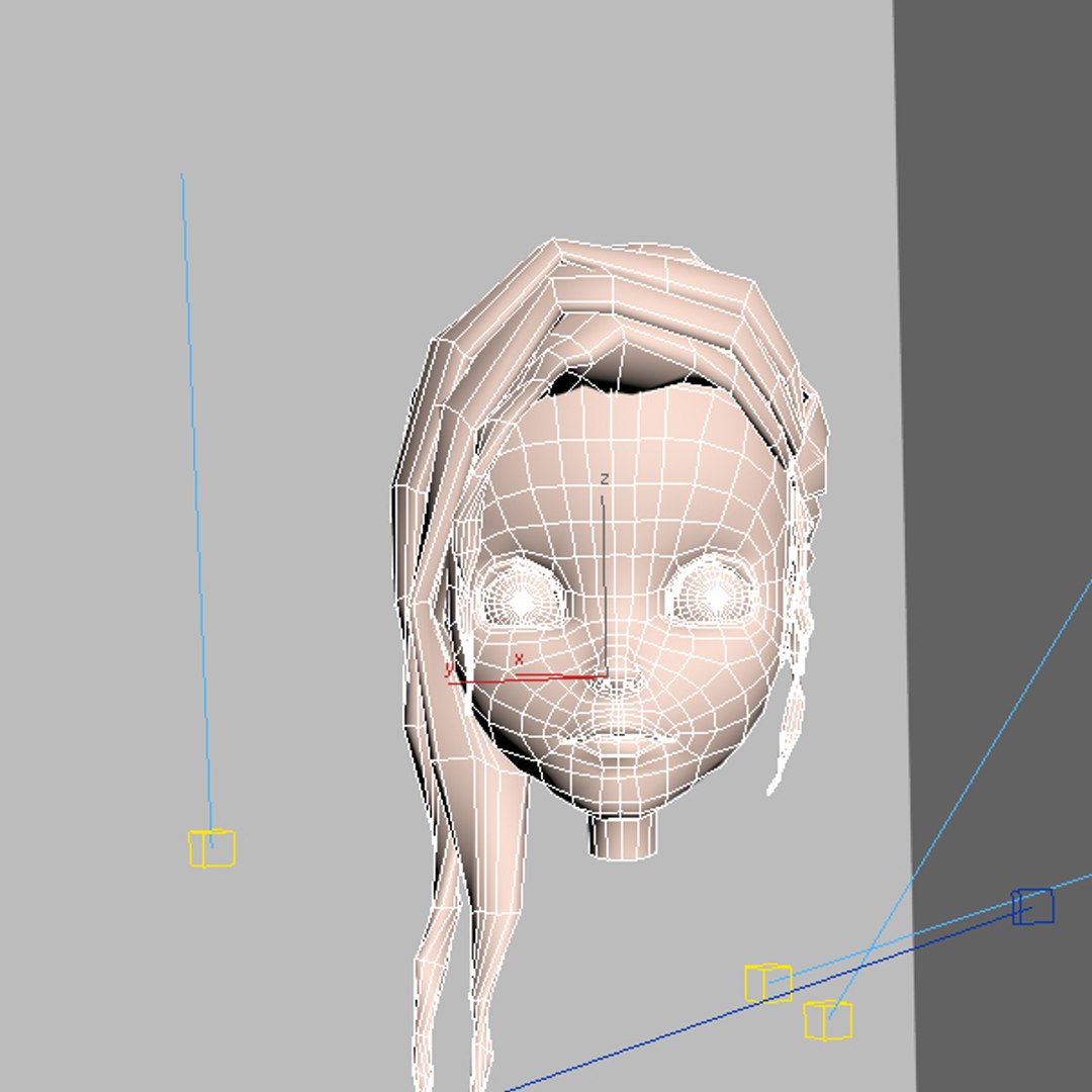 3d Girl Woman Head Animation Model