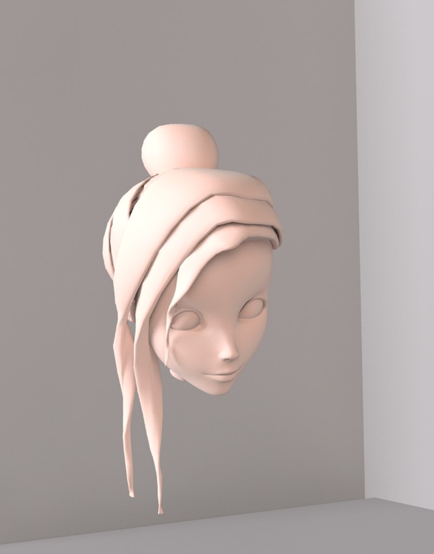 3d Girl Woman Head Animation Model