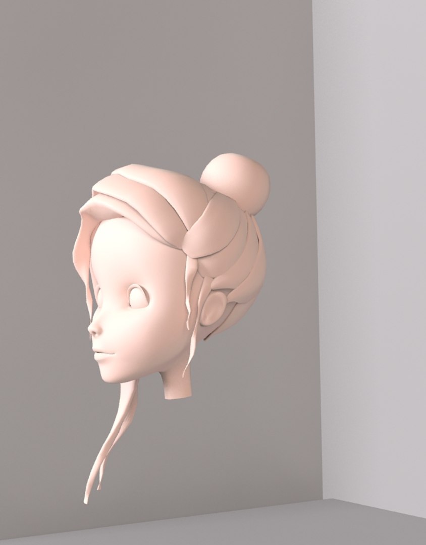 3d Girl Woman Head Animation Model