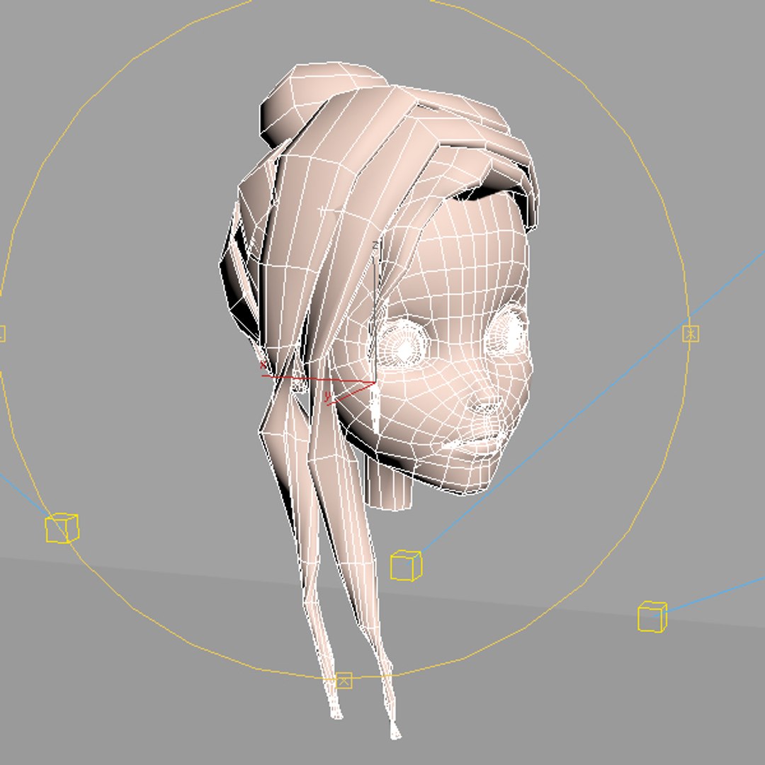 3d Girl Woman Head Animation Model