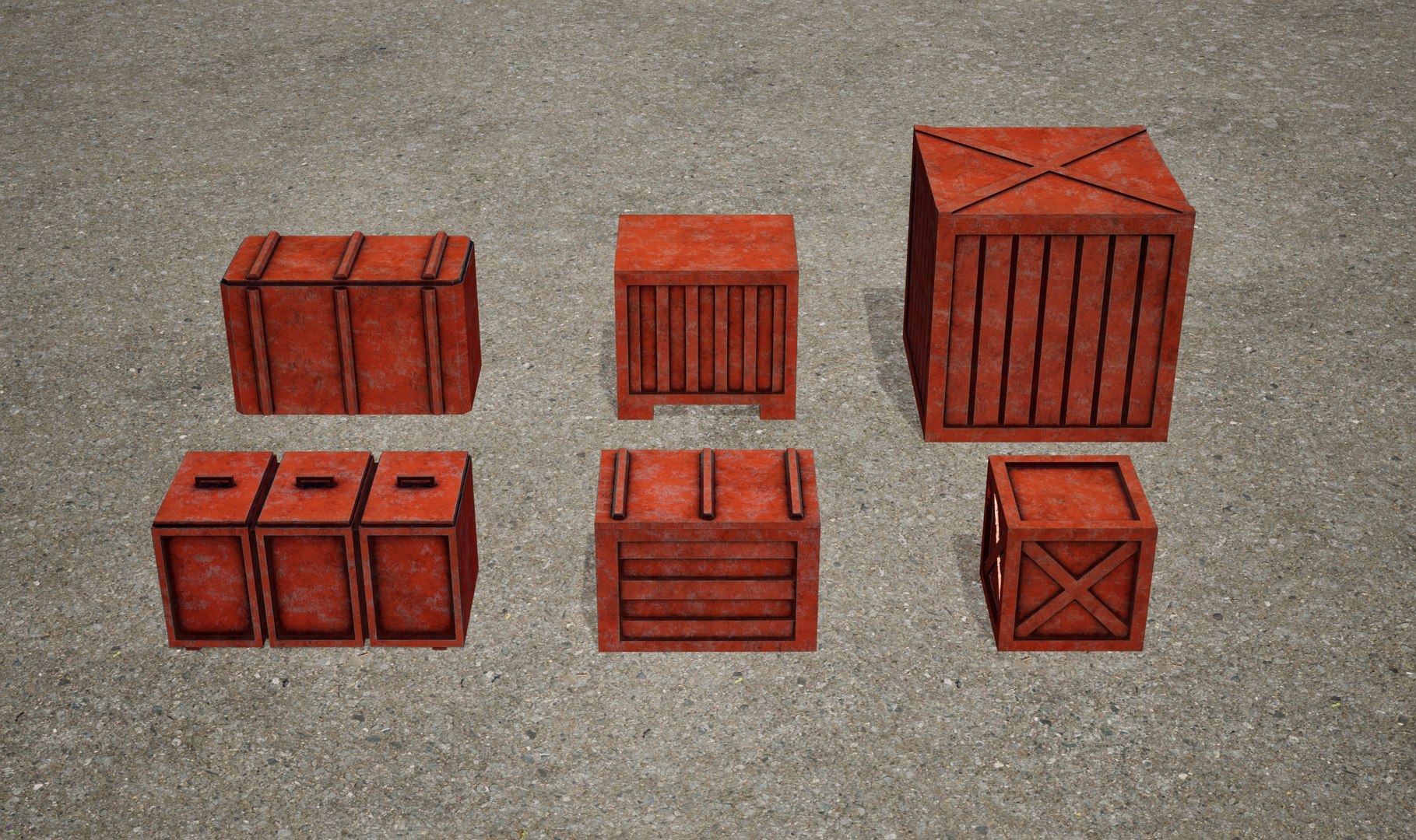 Metal Crates Pack - Metal Boxes Collection 3D Model - TurboSquid 2204246
