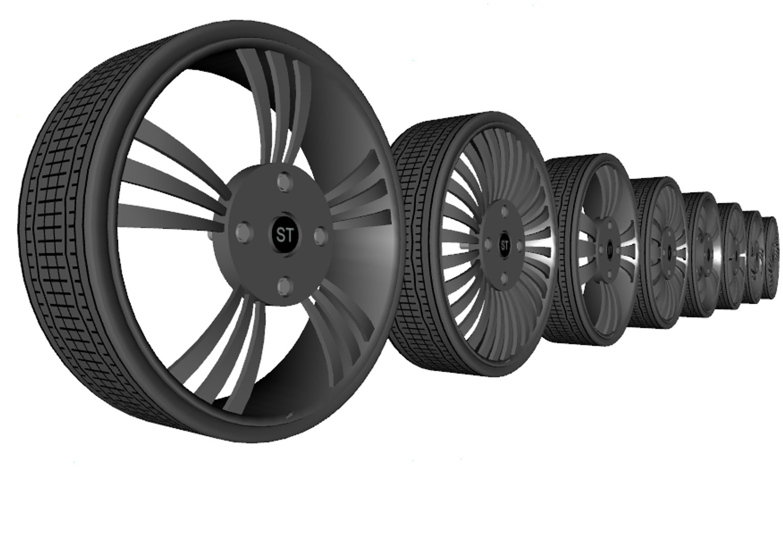 Free Car Wheel Pack 3d Model
