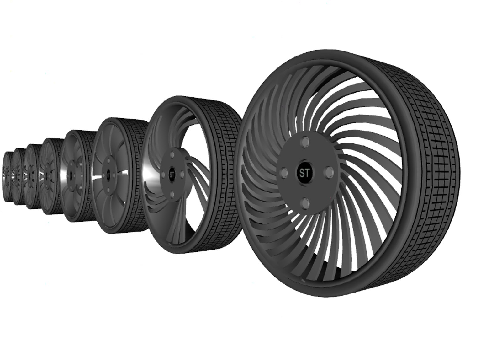 Free Car Wheel Pack 3d Model