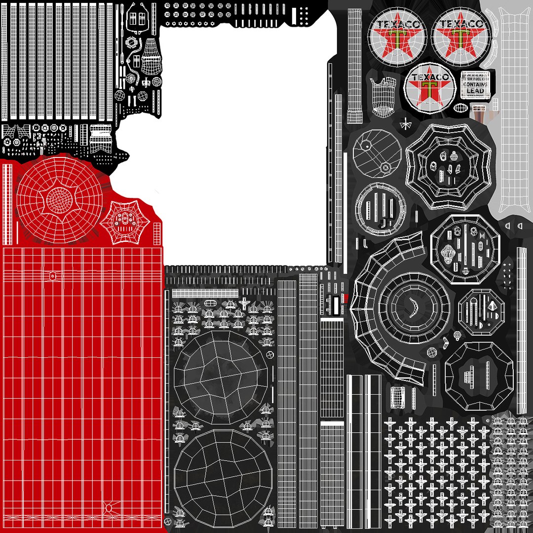 Hand Crank Gas Pump TEXACO Light On Model - TurboSquid 2199167