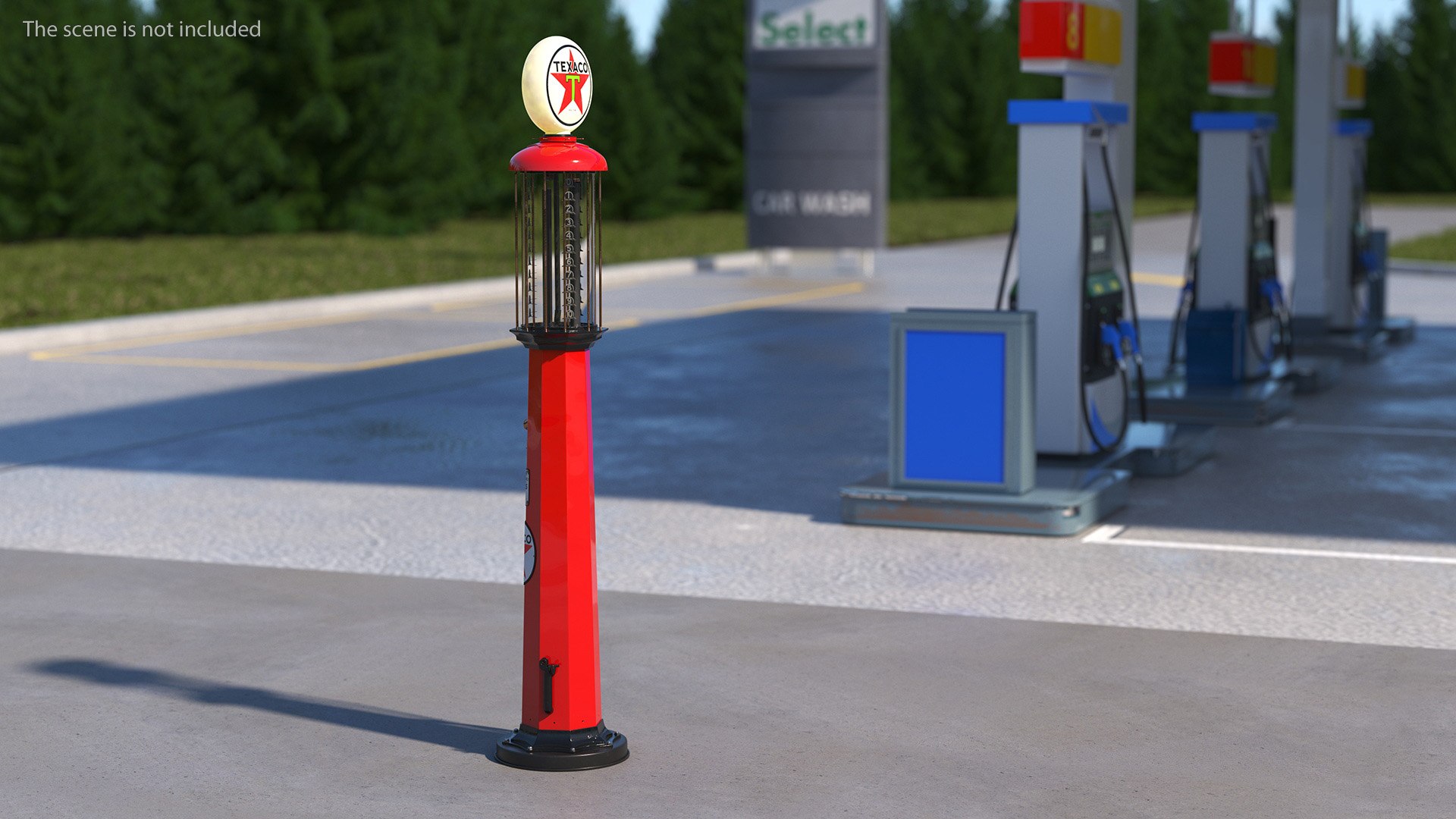 Hand Crank Gas Pump TEXACO Light On Model - TurboSquid 2199167