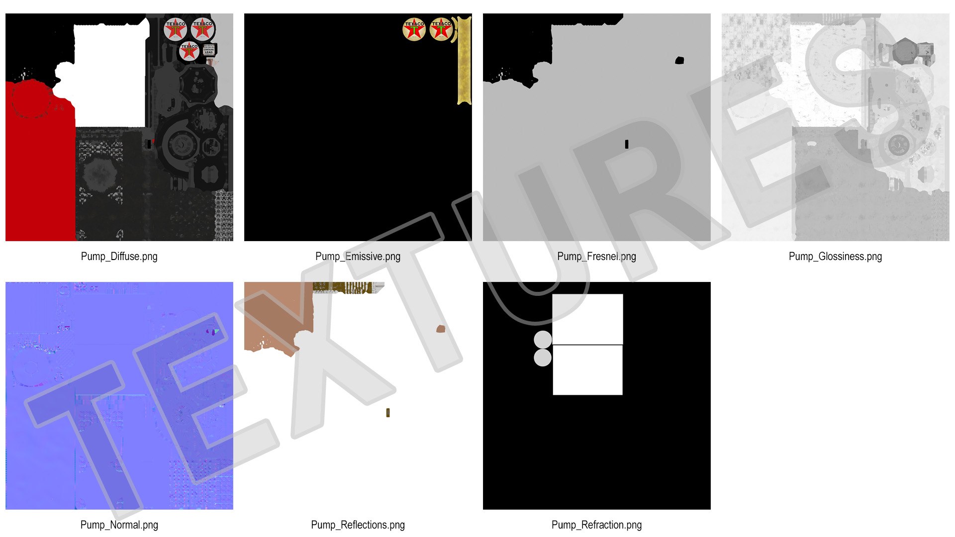 Hand Crank Gas Pump TEXACO Light On Model - TurboSquid 2199167
