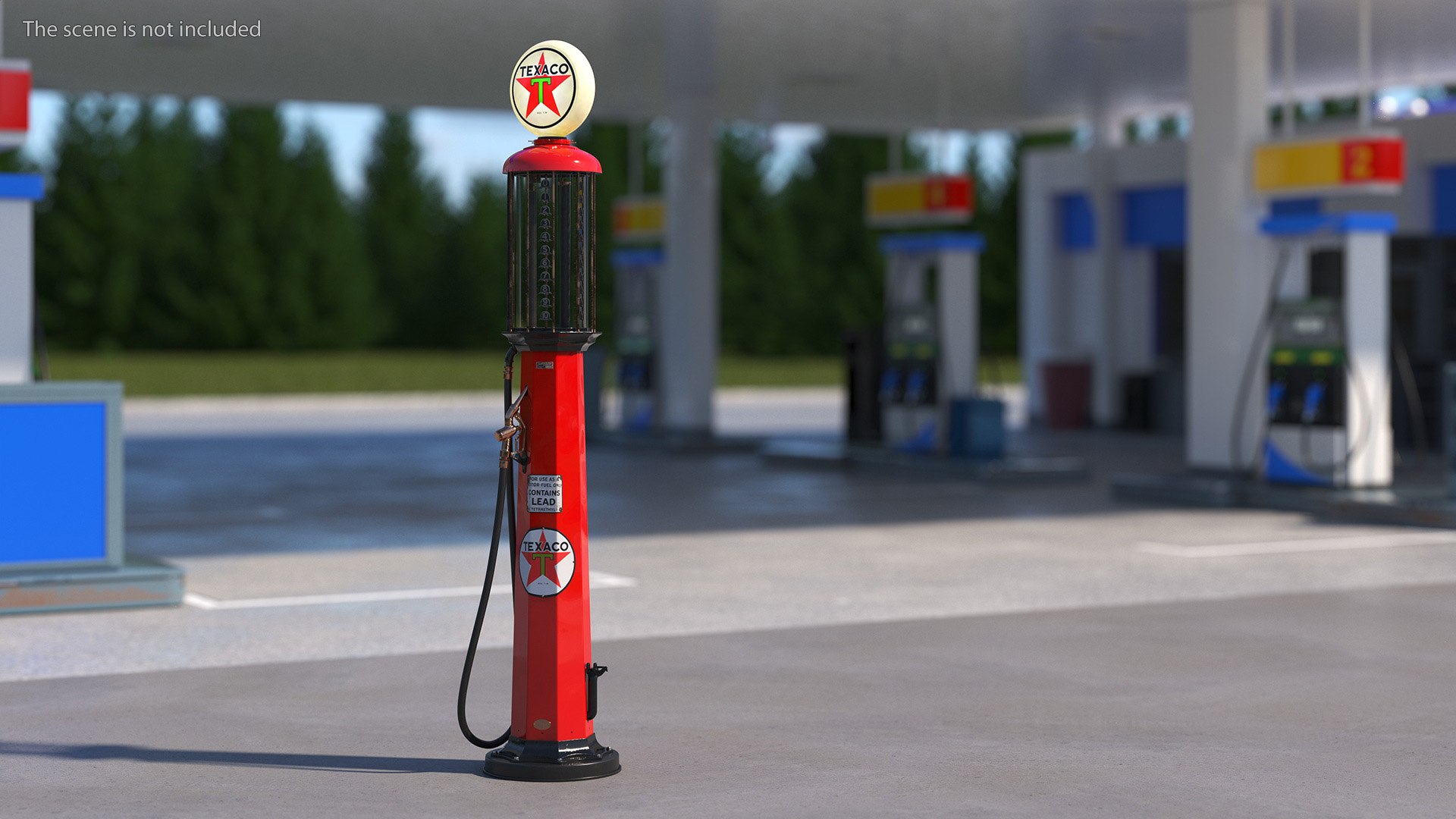 Hand Crank Gas Pump TEXACO Light On Model - TurboSquid 2199167