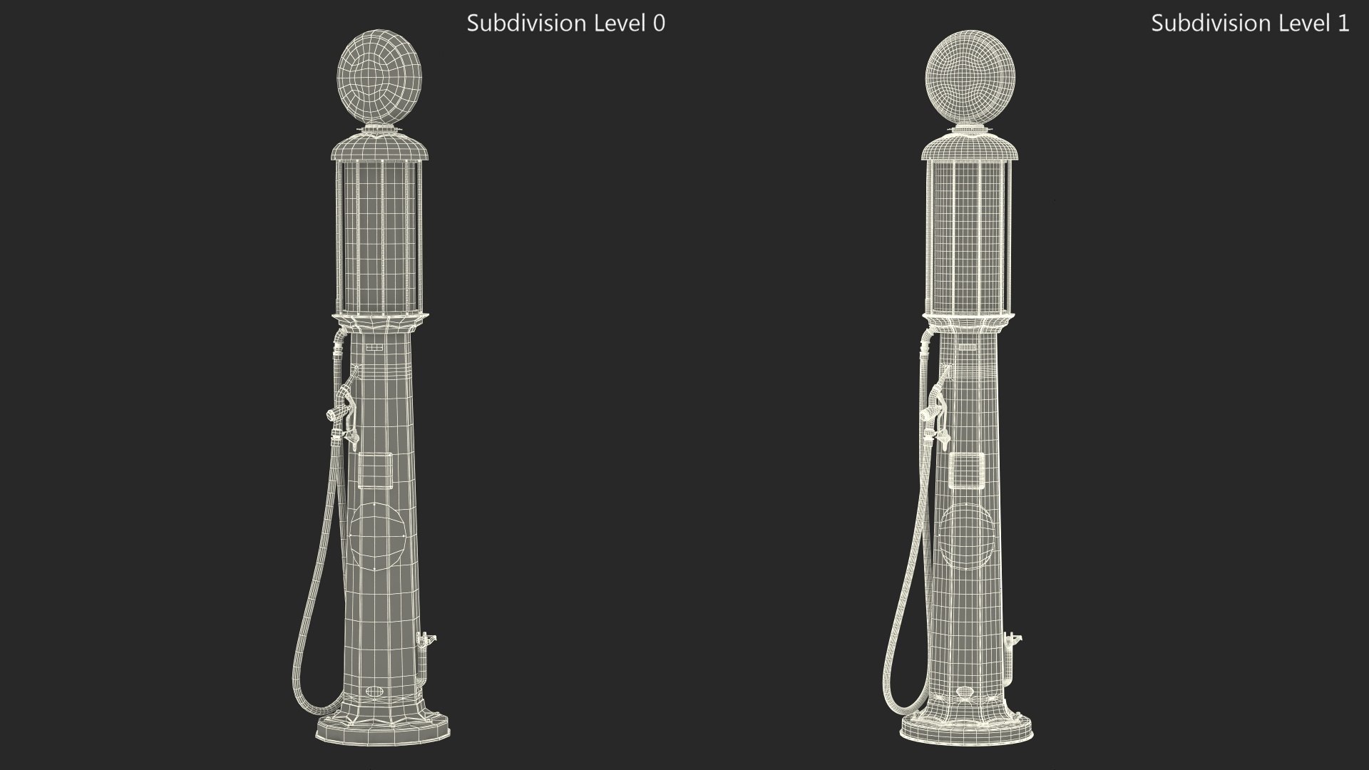 Hand Crank Gas Pump TEXACO Light On Model - TurboSquid 2199167