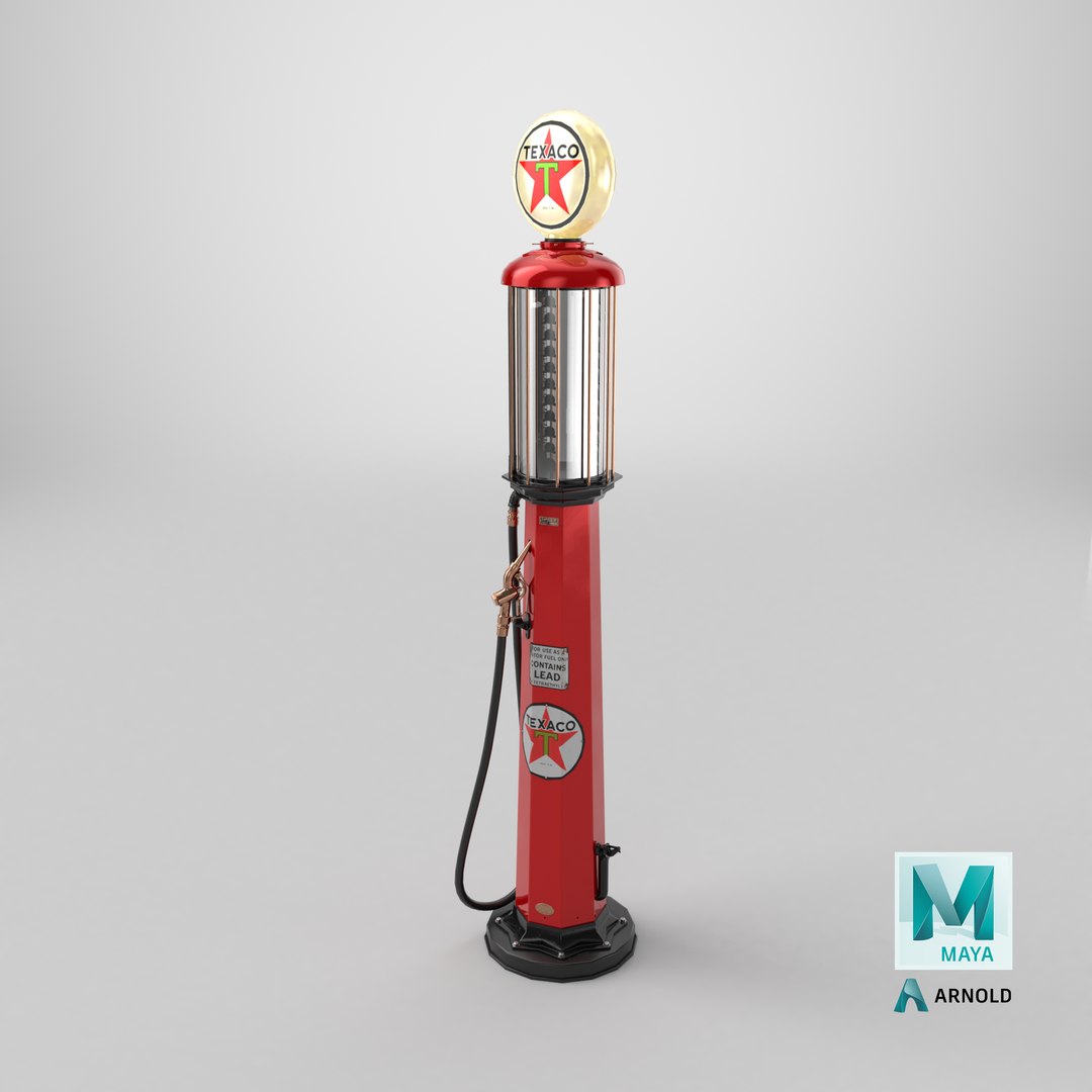 Hand Crank Gas Pump TEXACO Light On Model - TurboSquid 2199167