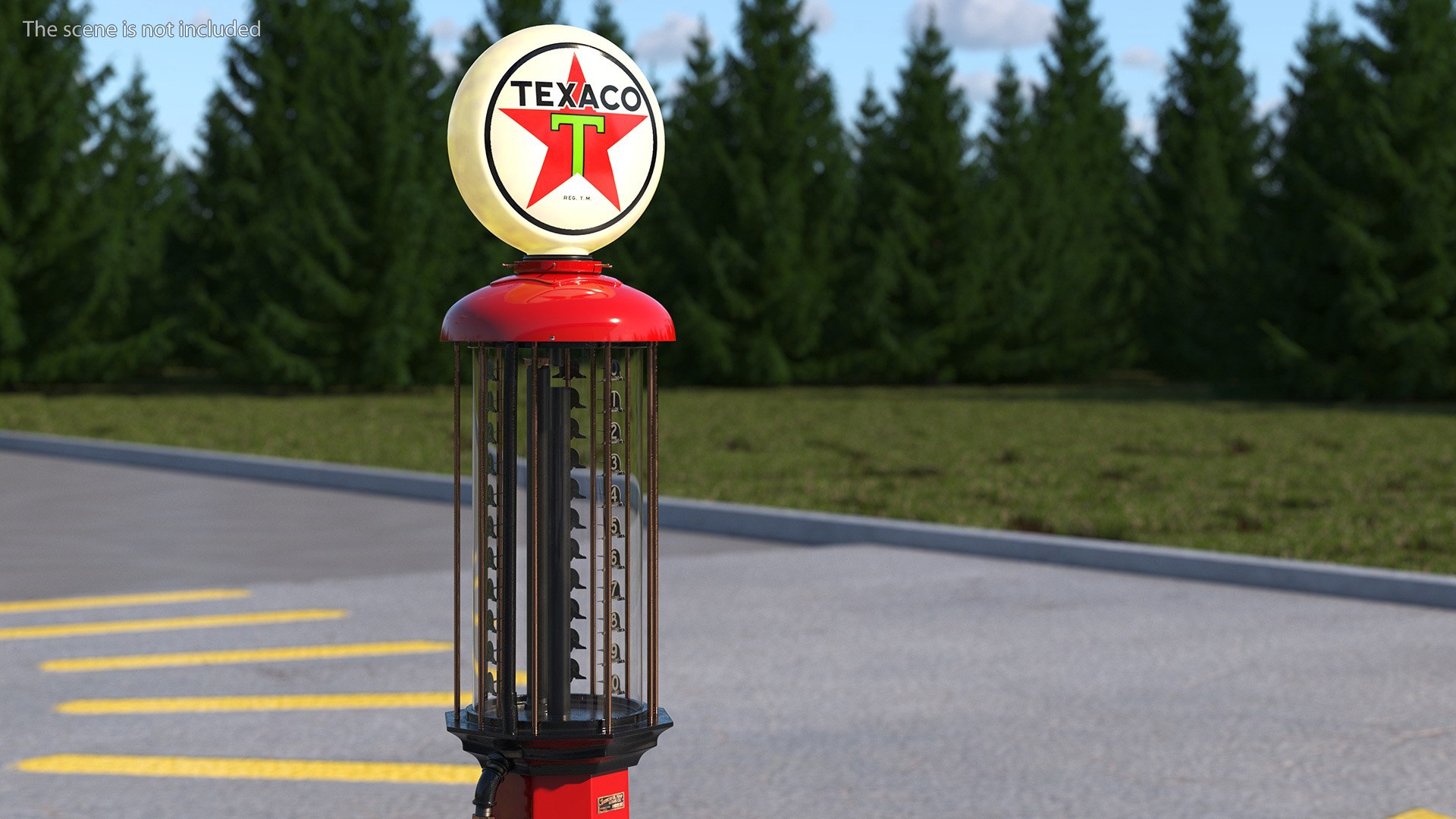 Hand Crank Gas Pump TEXACO Light On Model - TurboSquid 2199167