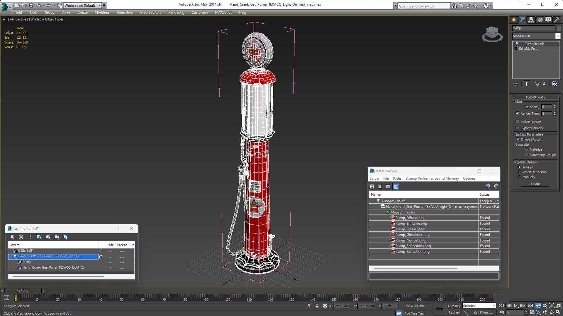 Hand Crank Gas Pump TEXACO Light On Model - TurboSquid 2199167