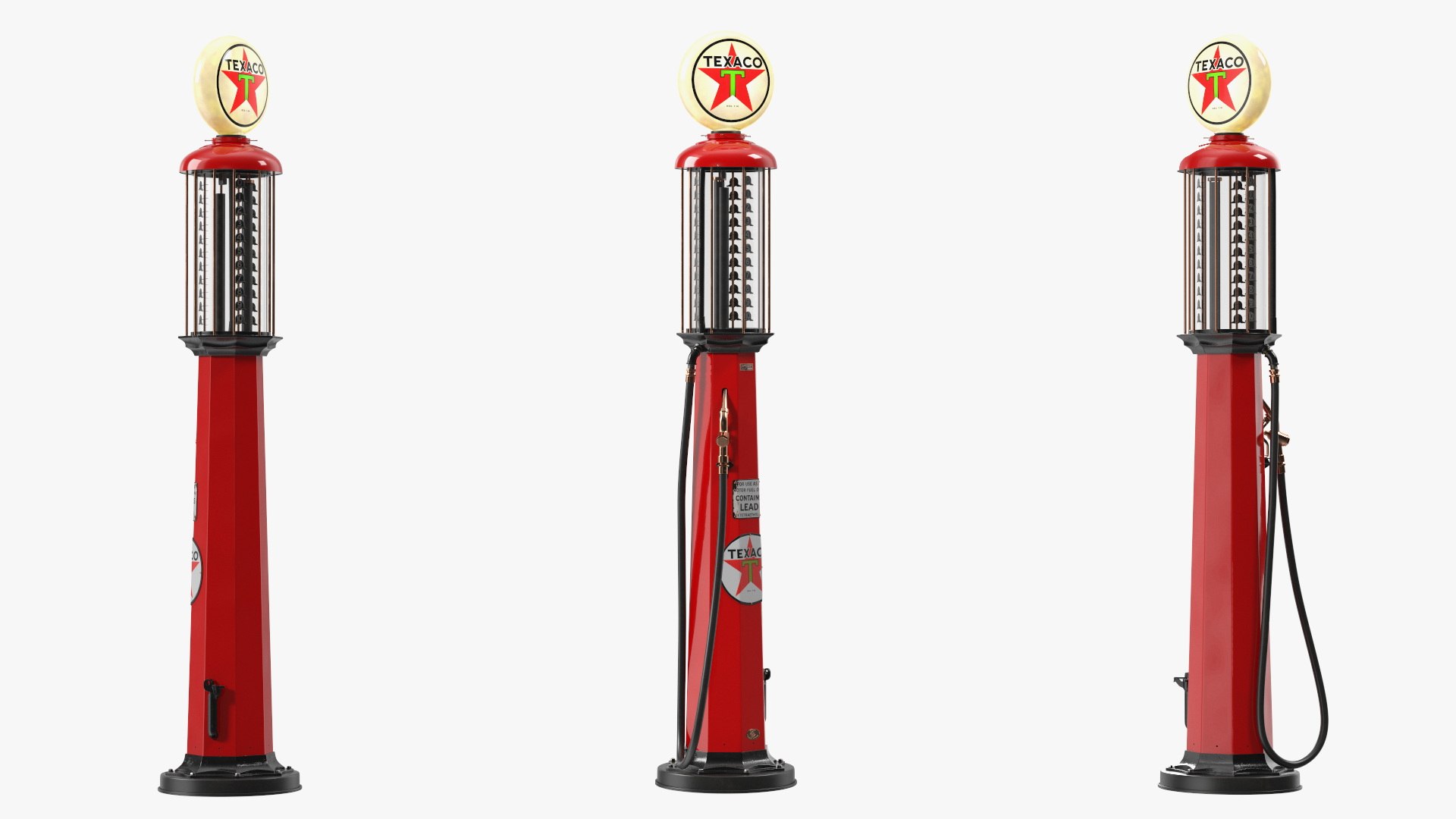 Hand Crank Gas Pump TEXACO Light On Model - TurboSquid 2199167