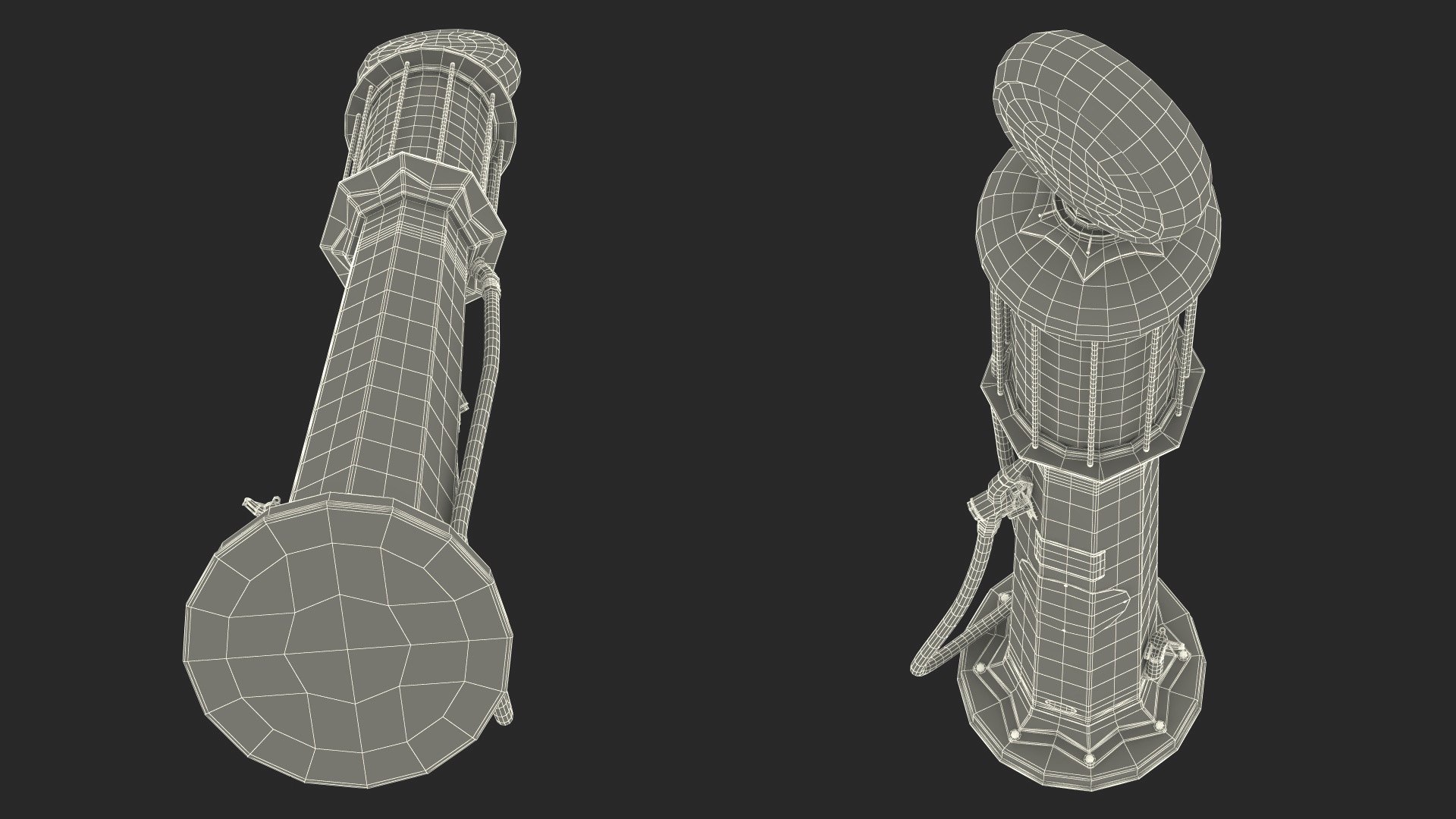 Hand Crank Gas Pump TEXACO Light On Model - TurboSquid 2199167