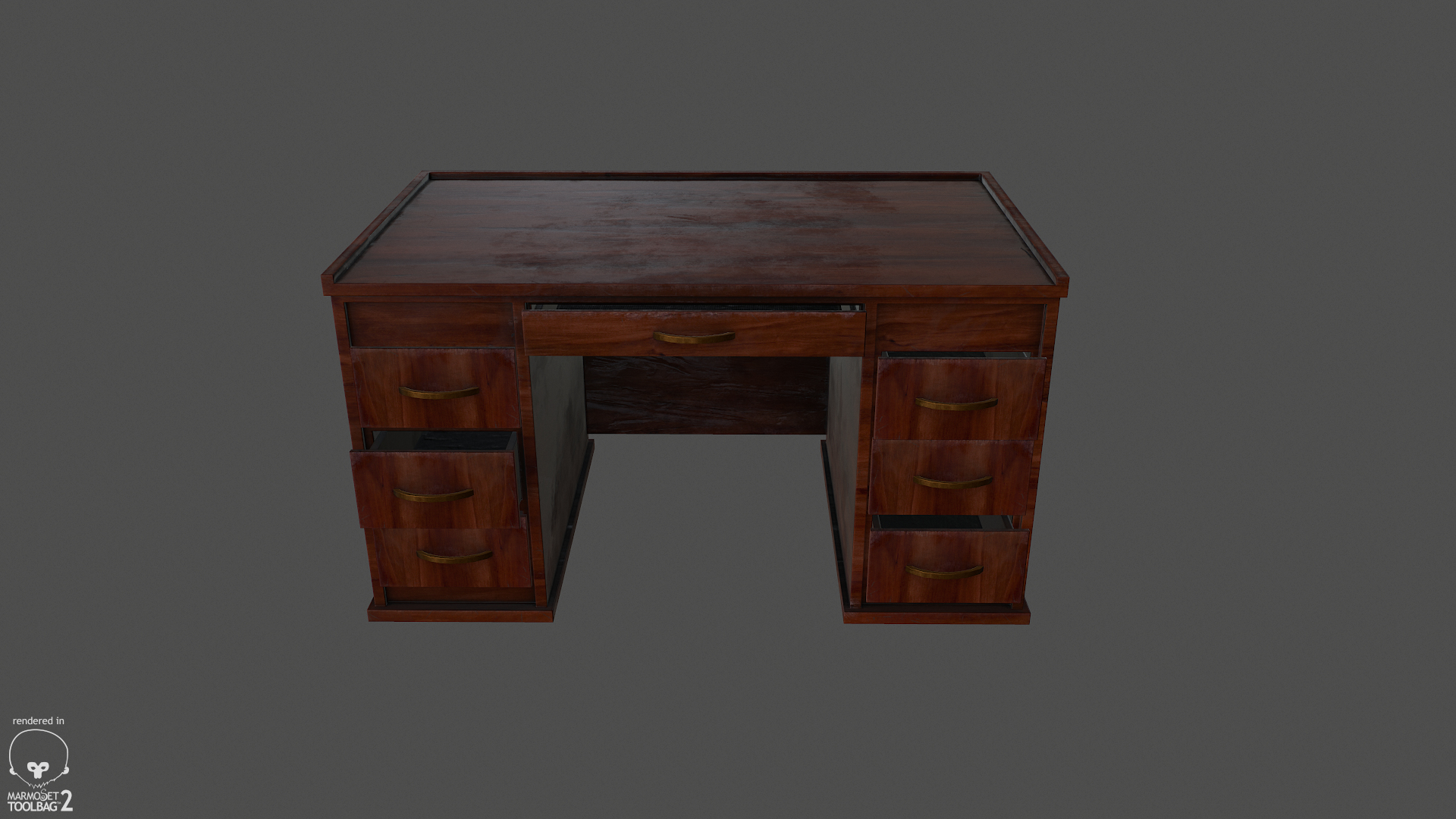 Wood Wooden Desk Obj