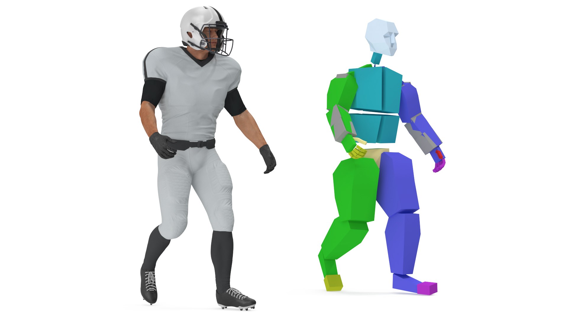 3D White Uniform Football Player Rigged - TurboSquid 2091610