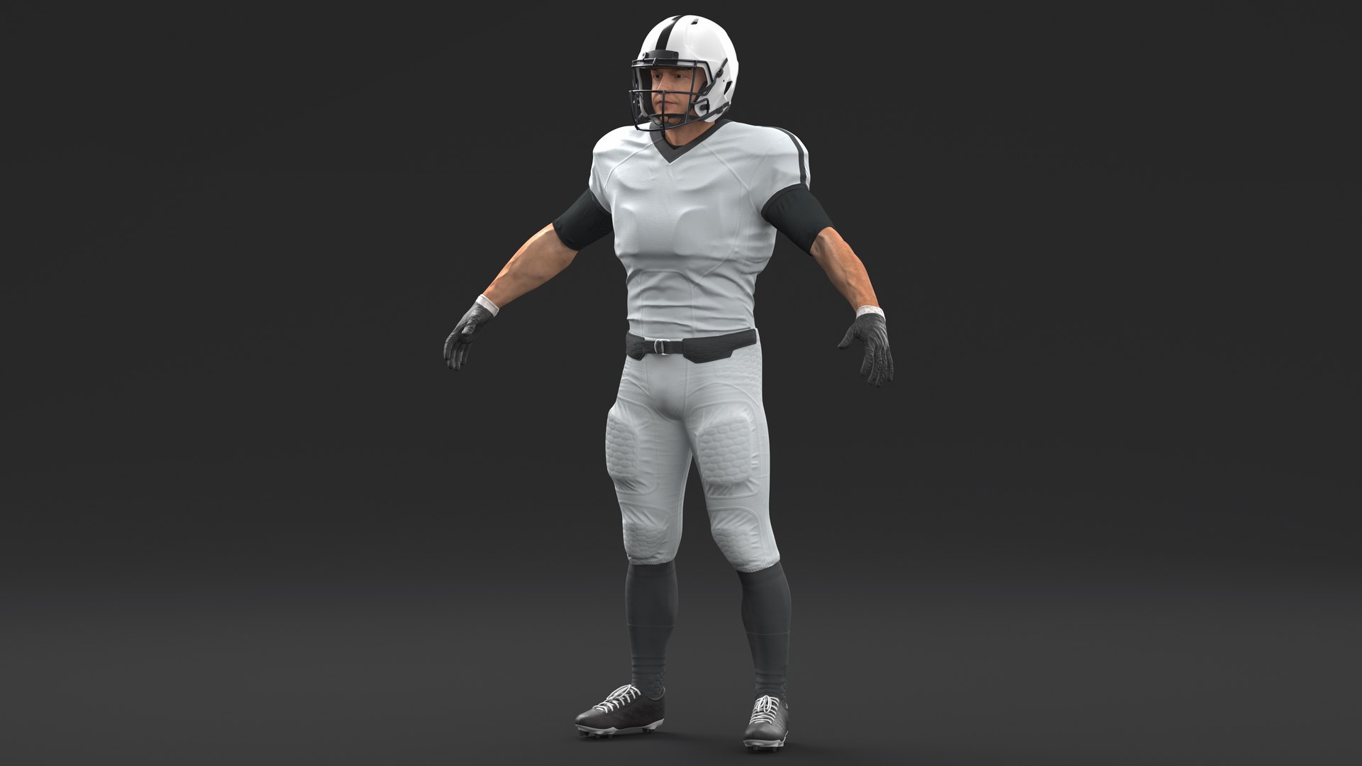 3D White Uniform Football Player Rigged - TurboSquid 2091610