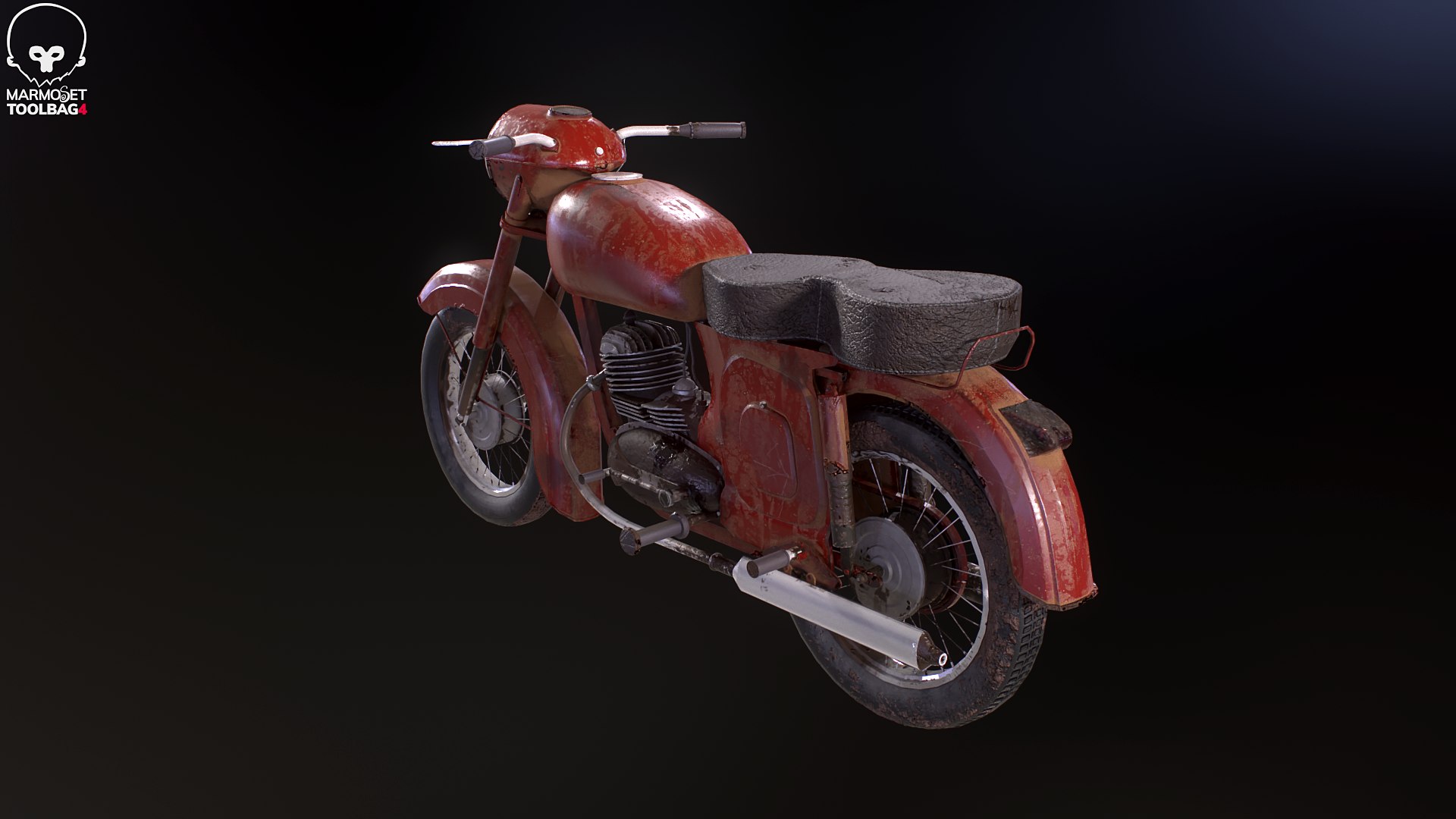3D Classic Motorcycle Rusted - TurboSquid 2075026