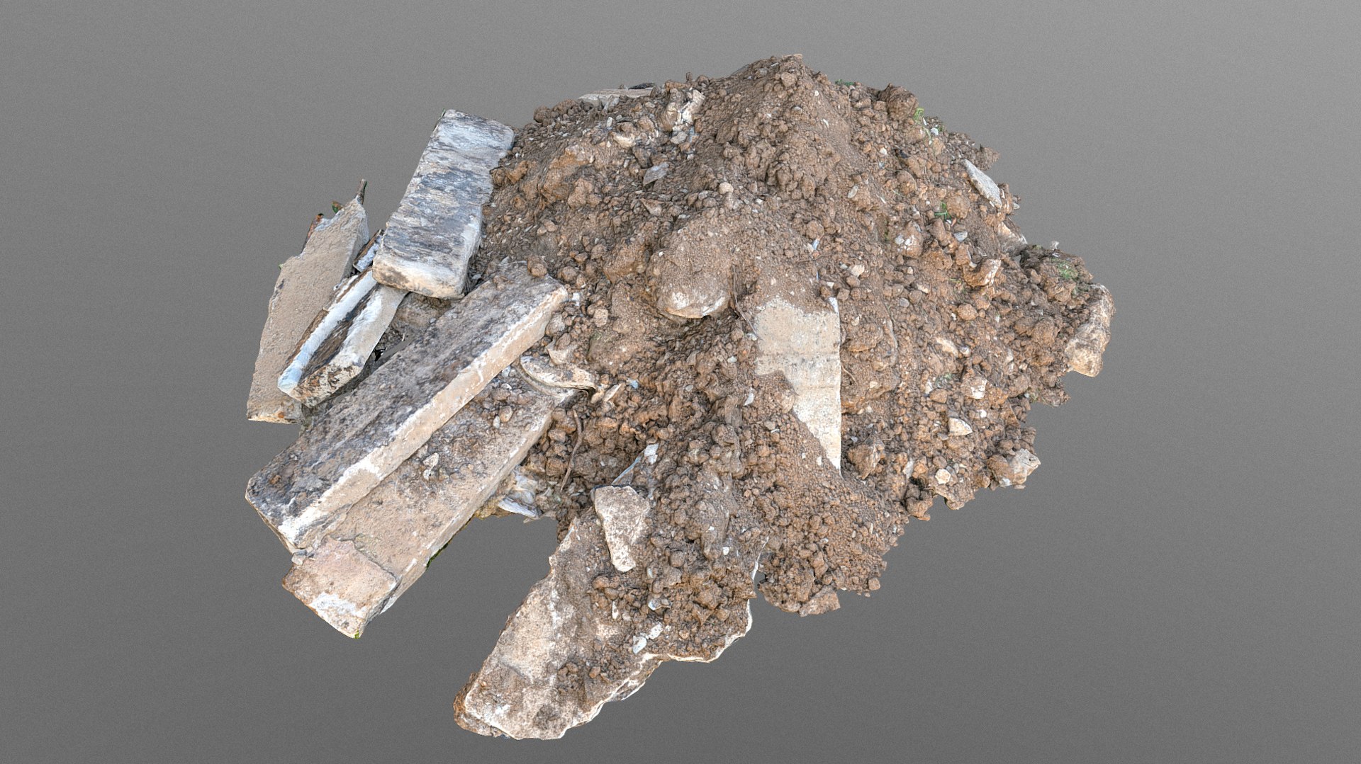 Construction Soil Heap And Concrete Rubble 3D - TurboSquid 1736696