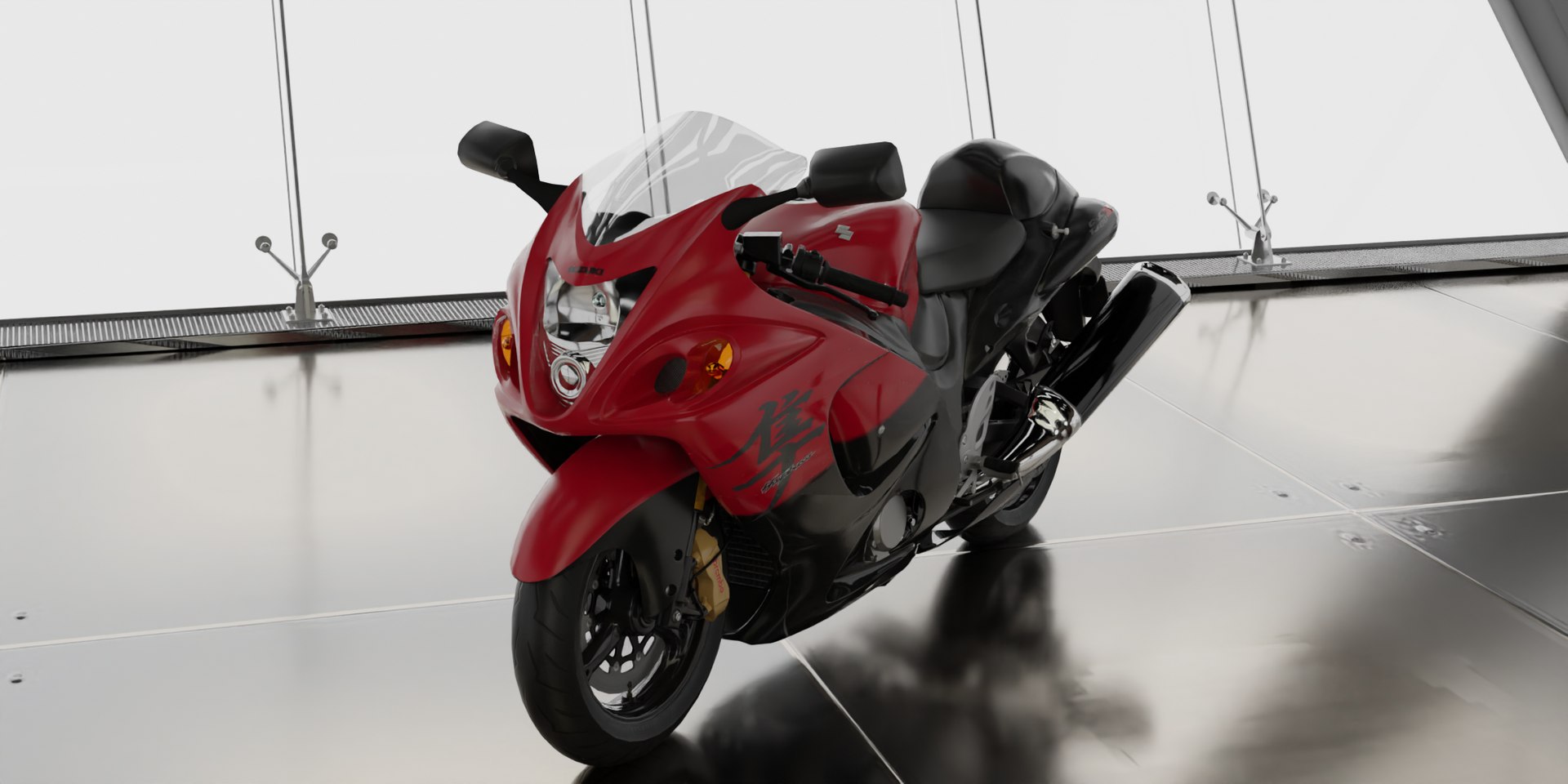 3D Realistic Suzuki Hayabusa Red - Gameready Rigged Model - TurboSquid ...