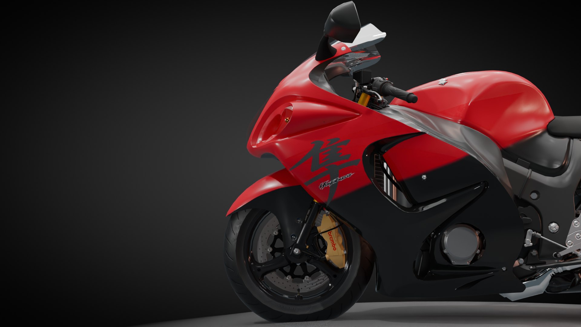 3D Realistic Suzuki Hayabusa Red - Gameready Rigged Model - TurboSquid ...