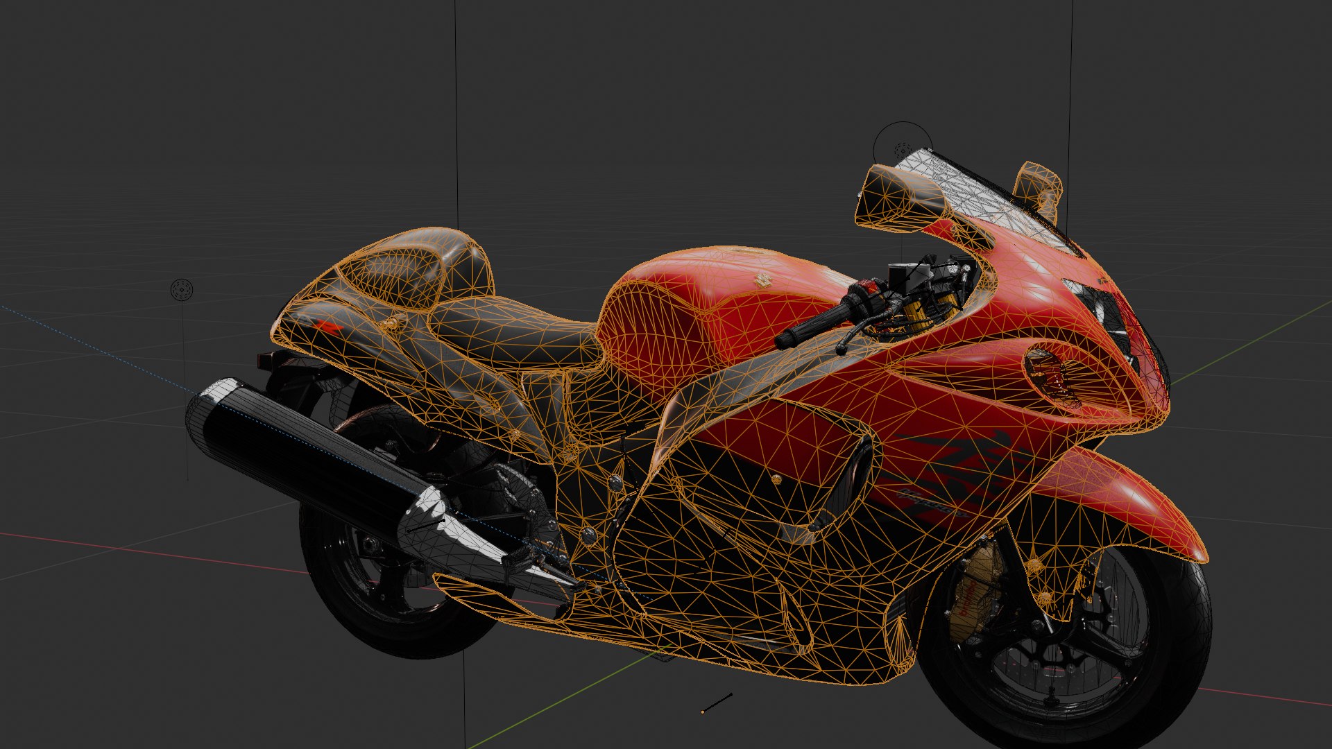 3D Realistic Suzuki Hayabusa Red - Gameready Rigged Model - TurboSquid ...