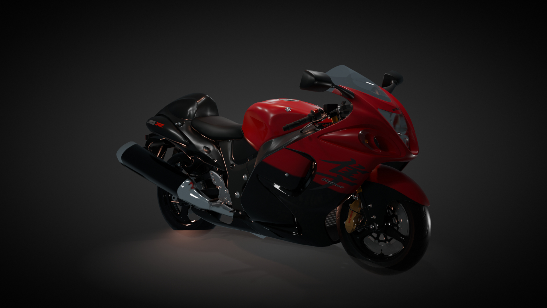 3D Realistic Suzuki Hayabusa Red - Gameready Rigged Model - TurboSquid ...
