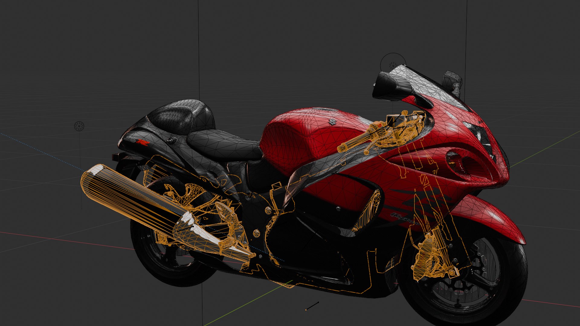 3D Realistic Suzuki Hayabusa Red - Gameready Rigged Model - TurboSquid ...