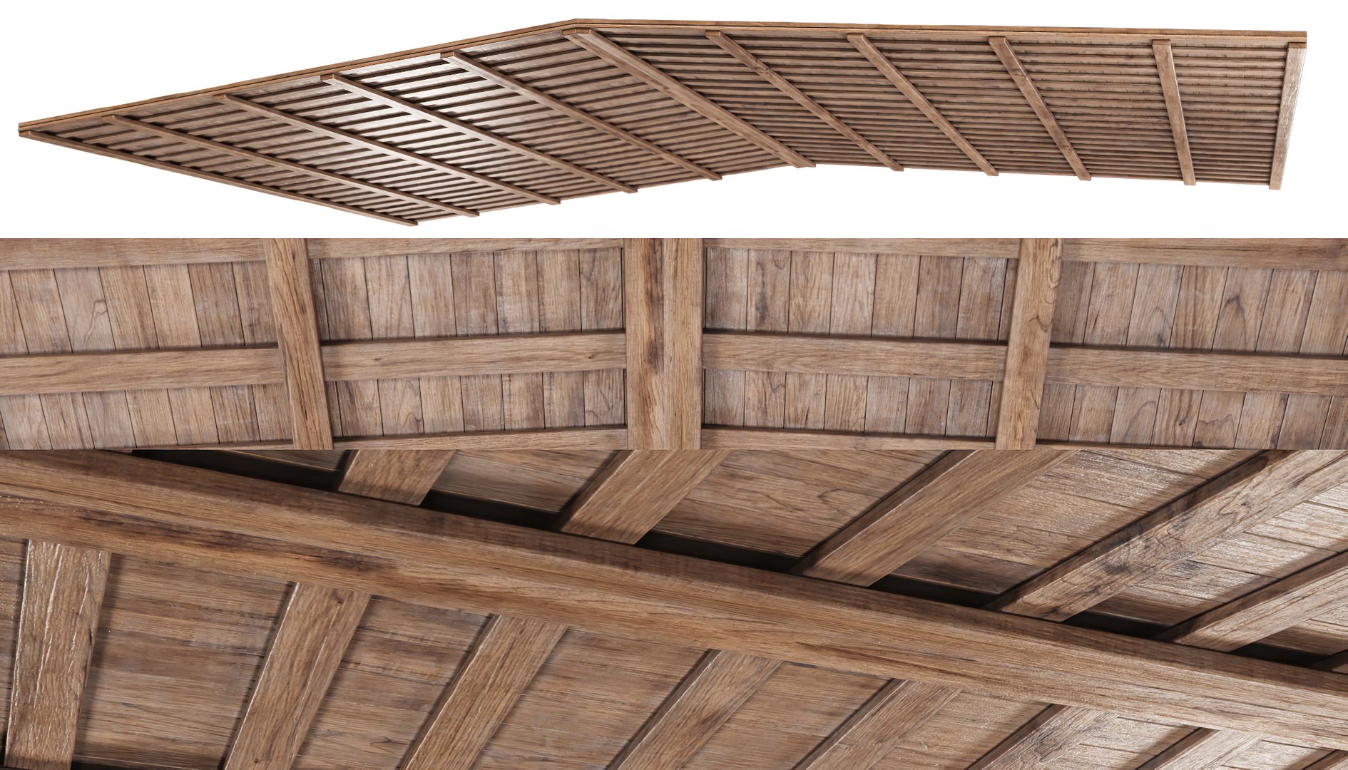 3D Double-sided Wooden Ceiling V3 - TurboSquid 2030779