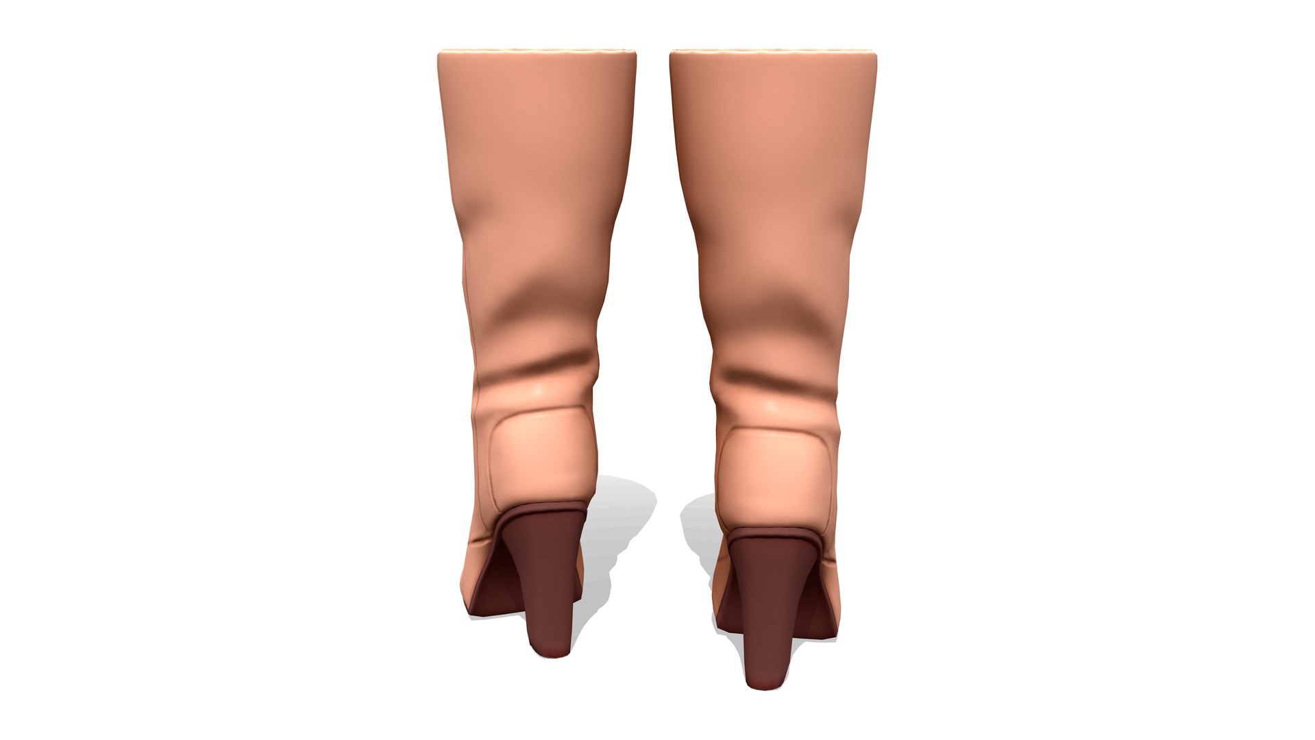 Thick Heels Brown Suede Calf Boots 3D Model - TurboSquid 1945517